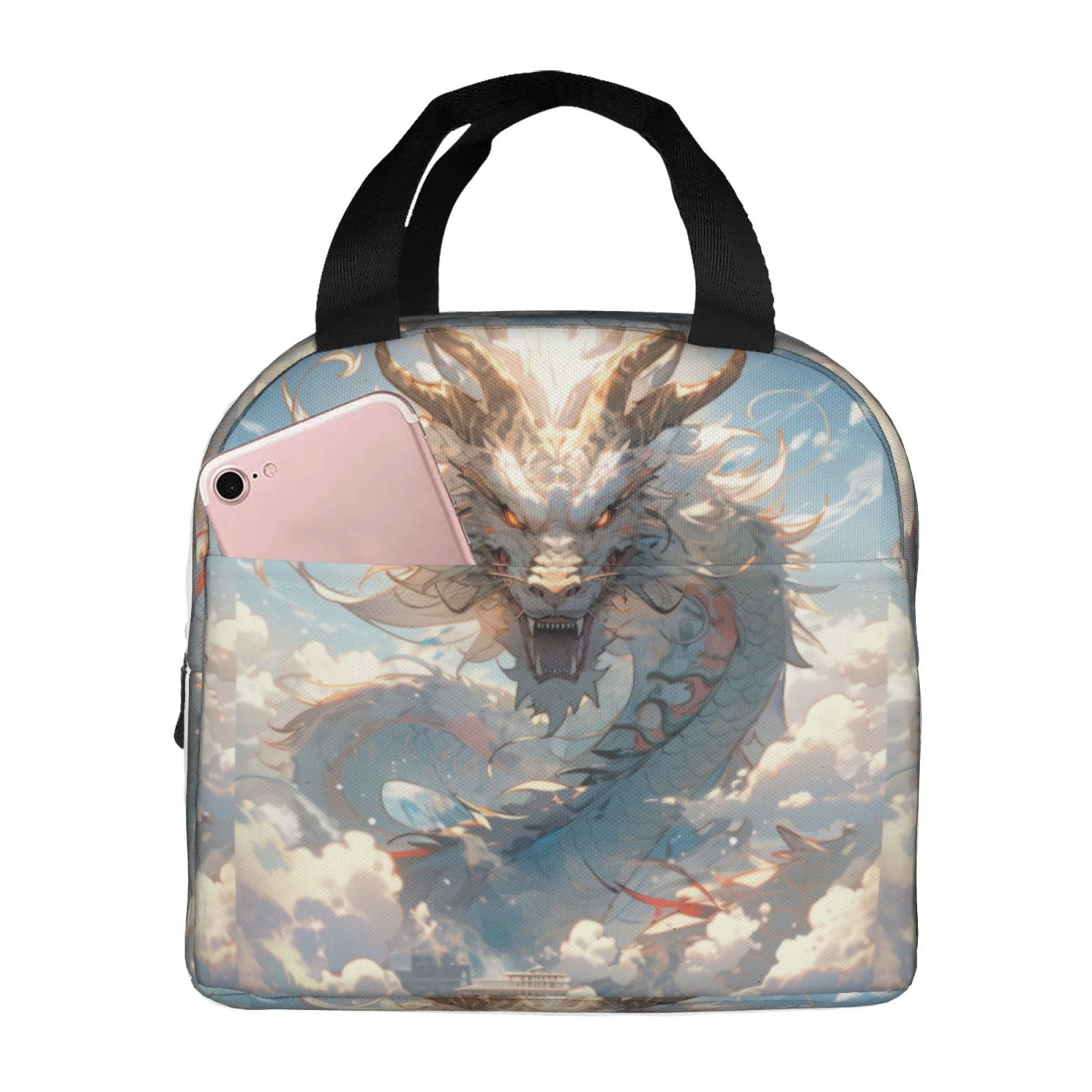 Disketp Cool Cloud White Dragon Lunch Bag for Women Men, Leakproof ...