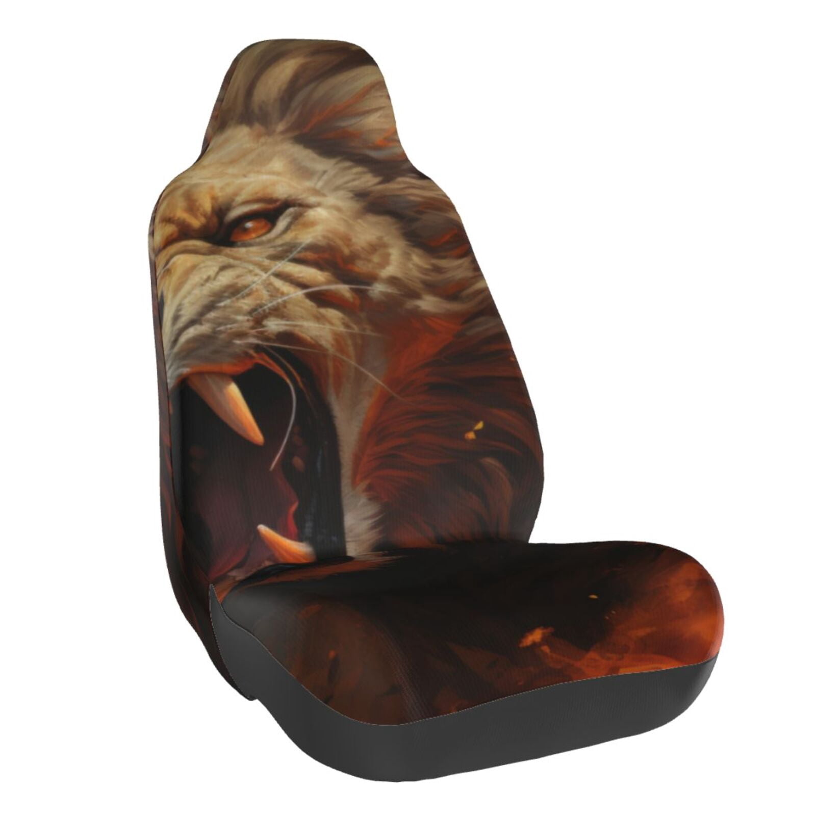 Disketp Cool Flame Lion A Car Seat Covers Universal Front Seat Coves ...