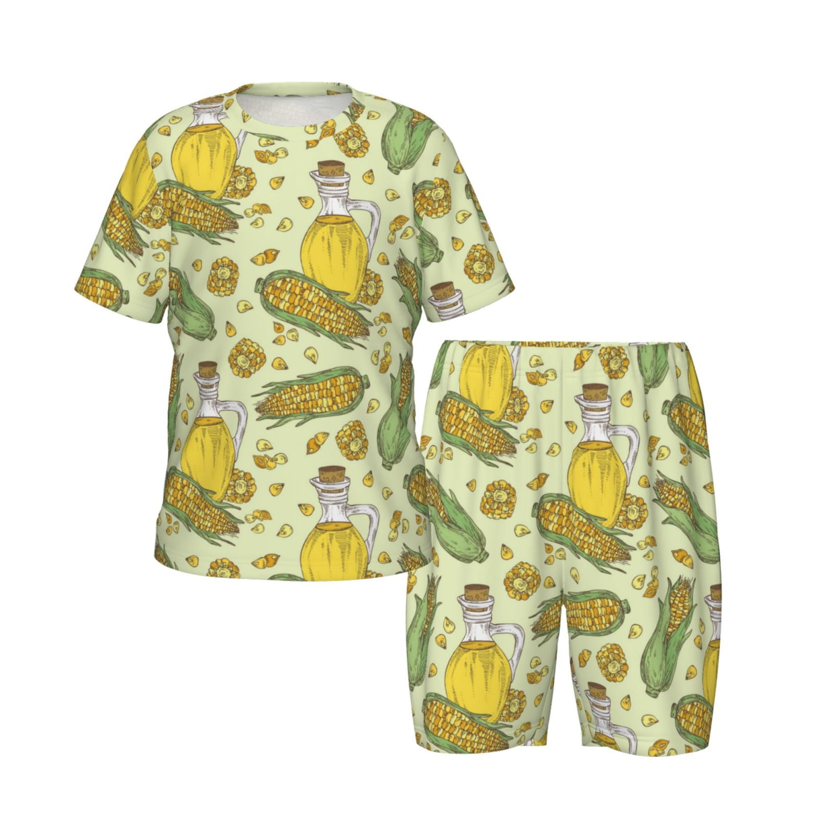 Disketp Corn And Corn Oil for Kids Short Sleeve Pajamas Kids Summer Pjs ...