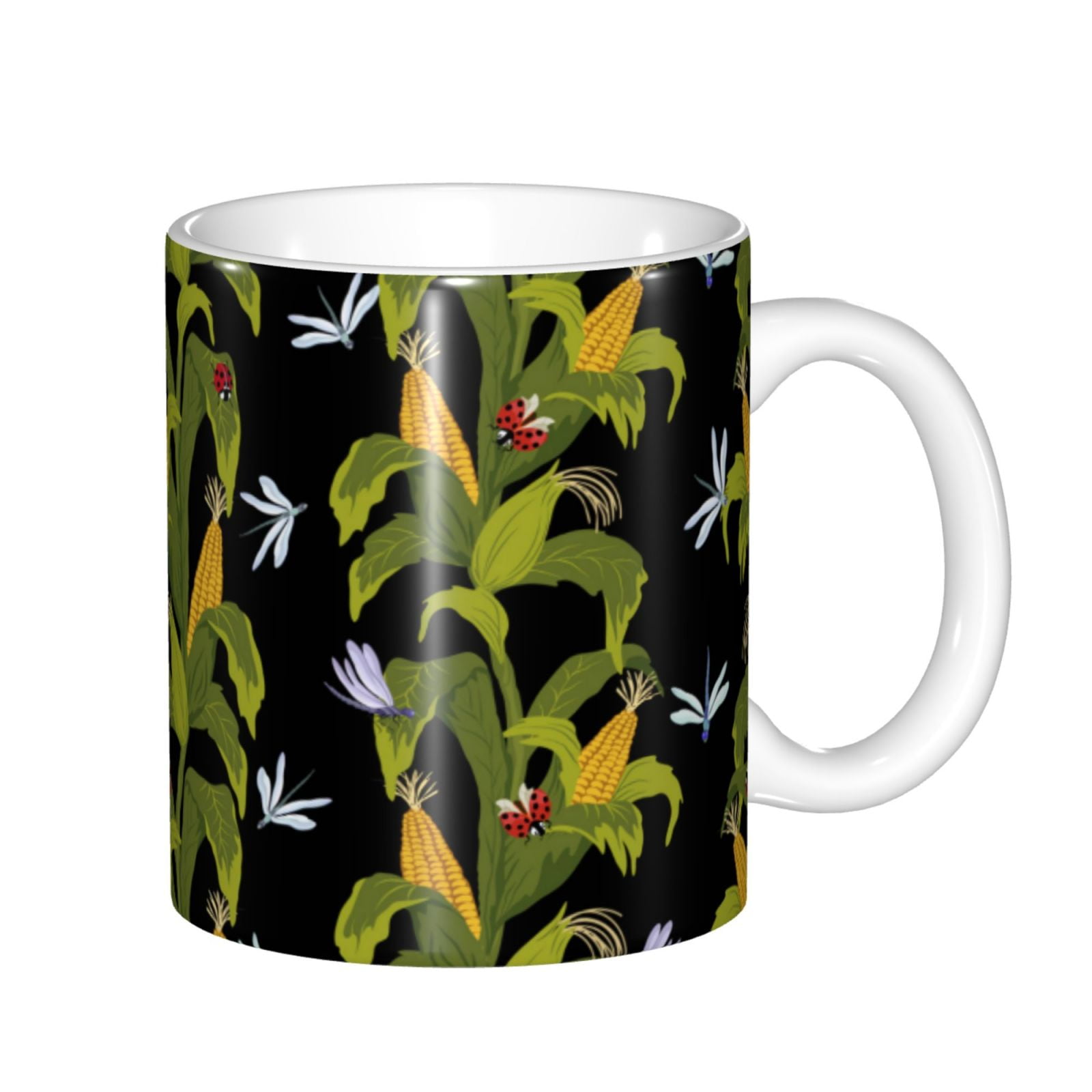 Disketp Corn And Dragonflies Large Coffee Mug with Handle Tea Cup ...
