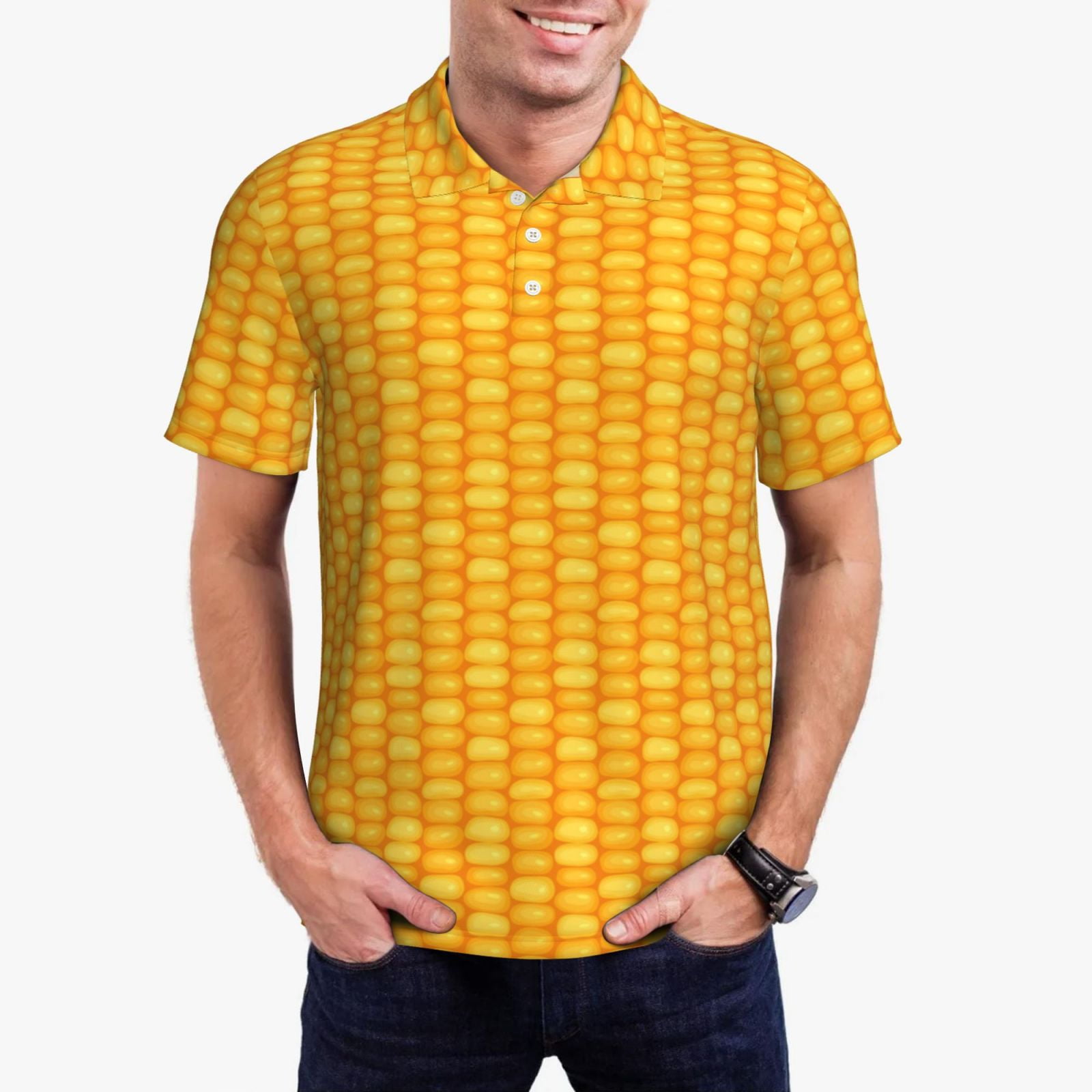 Disketp Corn Kernels for Men's Polo Shirts Short Sleeve Golf Shirt for ...