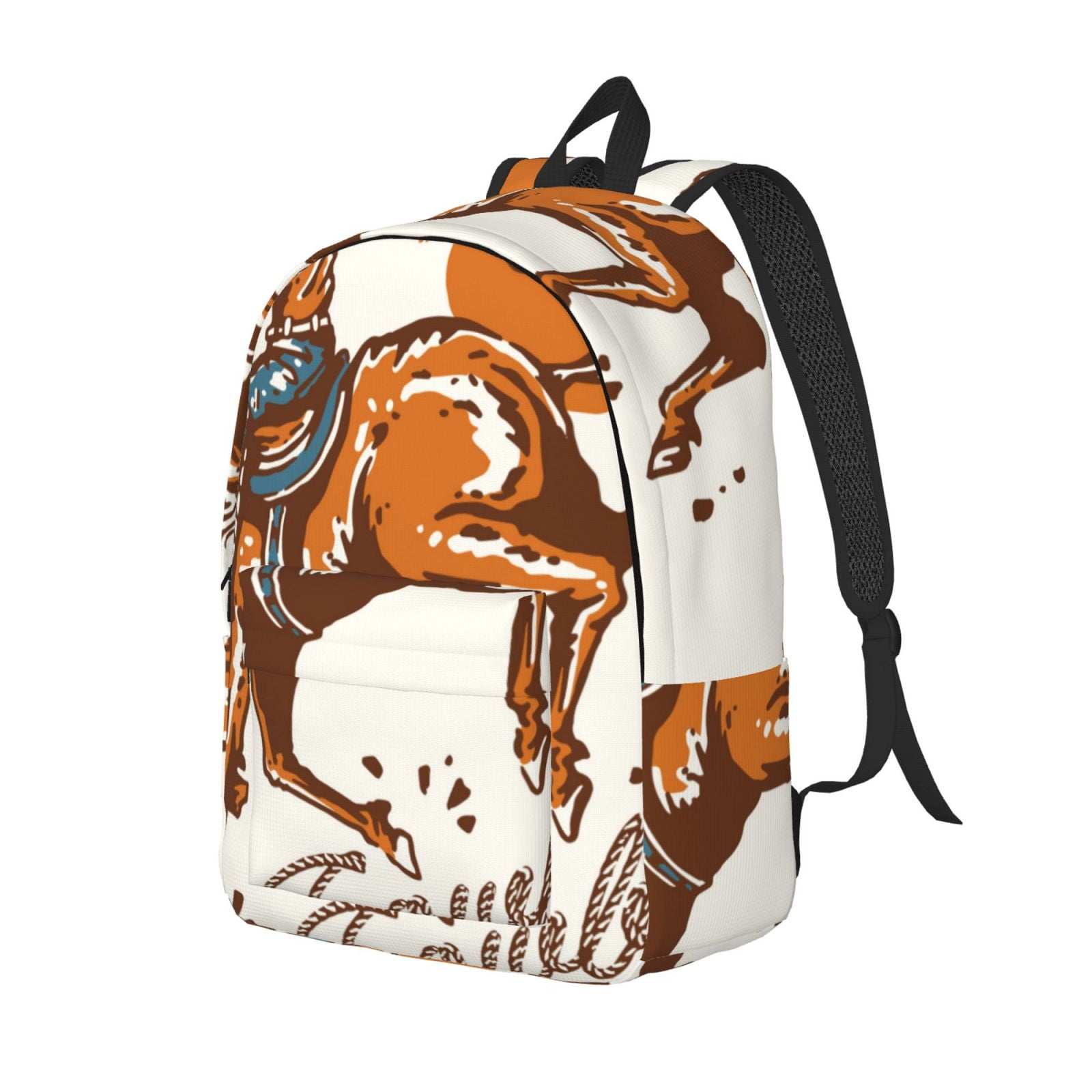 Disketp Cowboy Riding Horse Canvas Backpack Lightweight Travel Daypack ...