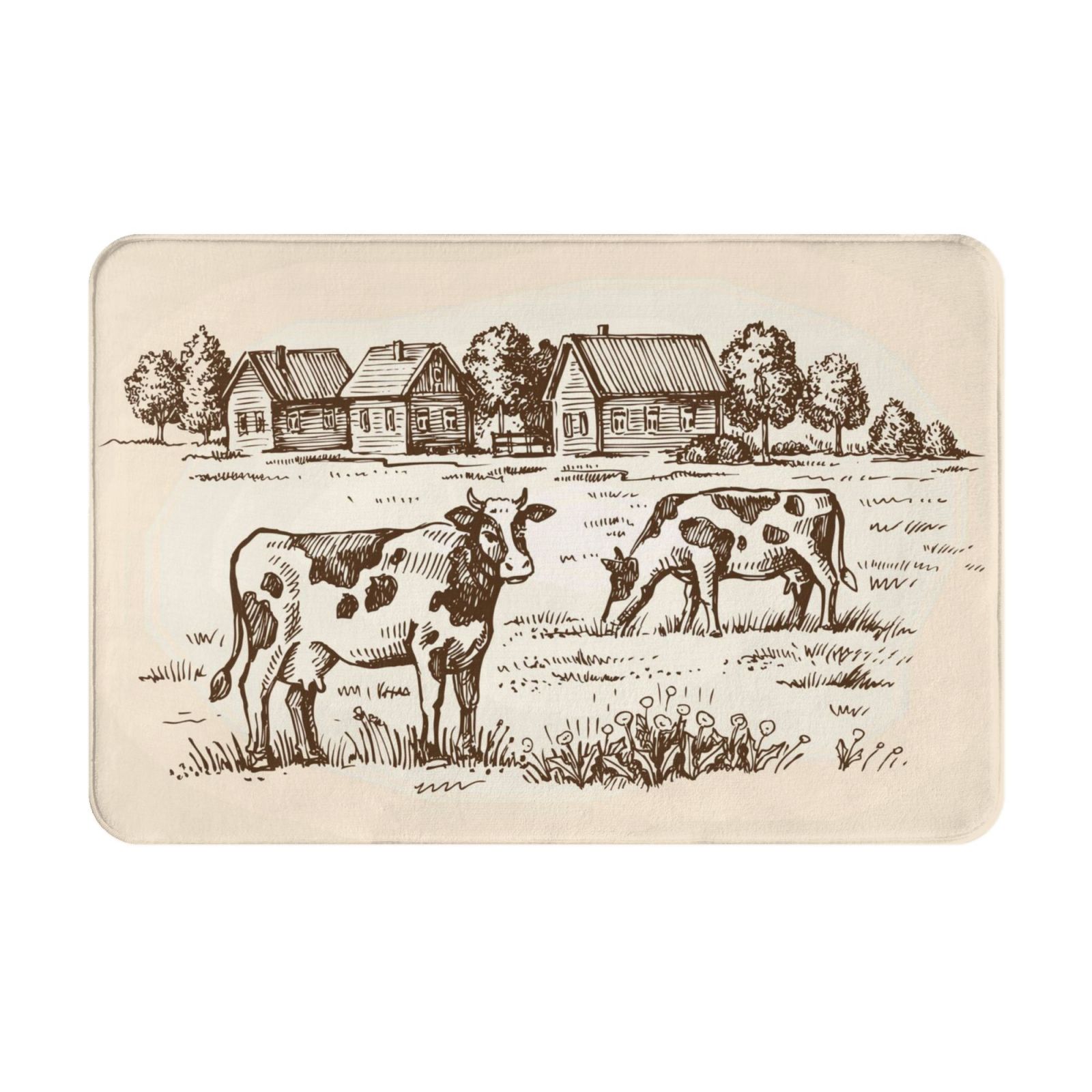 Disketp Cows On The Farm Mat For Front Door Outside - Doormat Outdoor ...