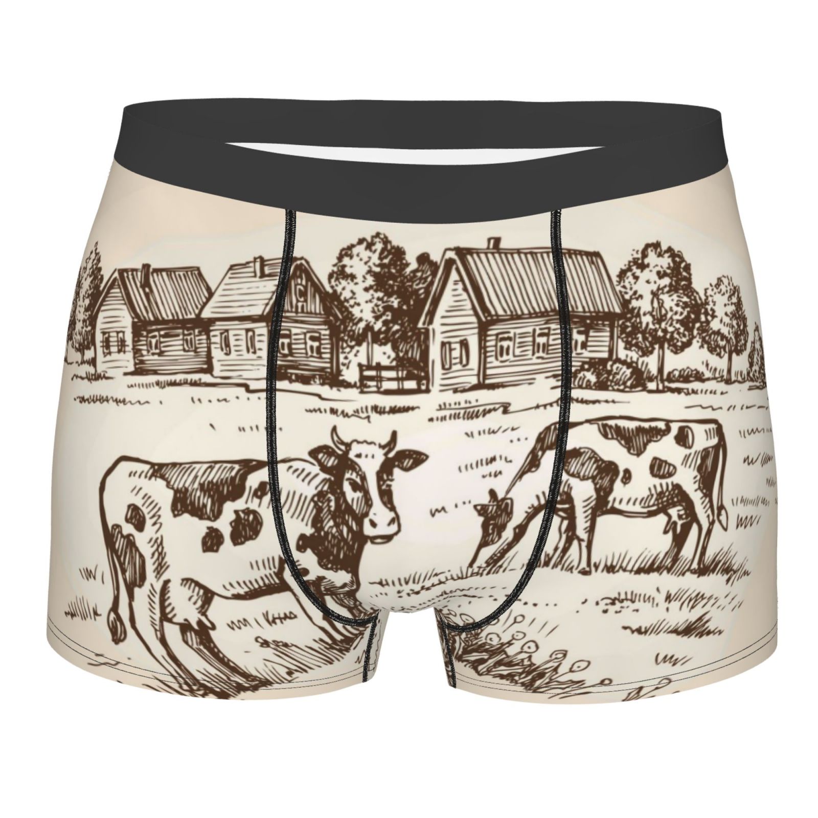 Disketp Cows On The Farm Men'S Boxer Briefs,Soft And Breathable Cotton ...