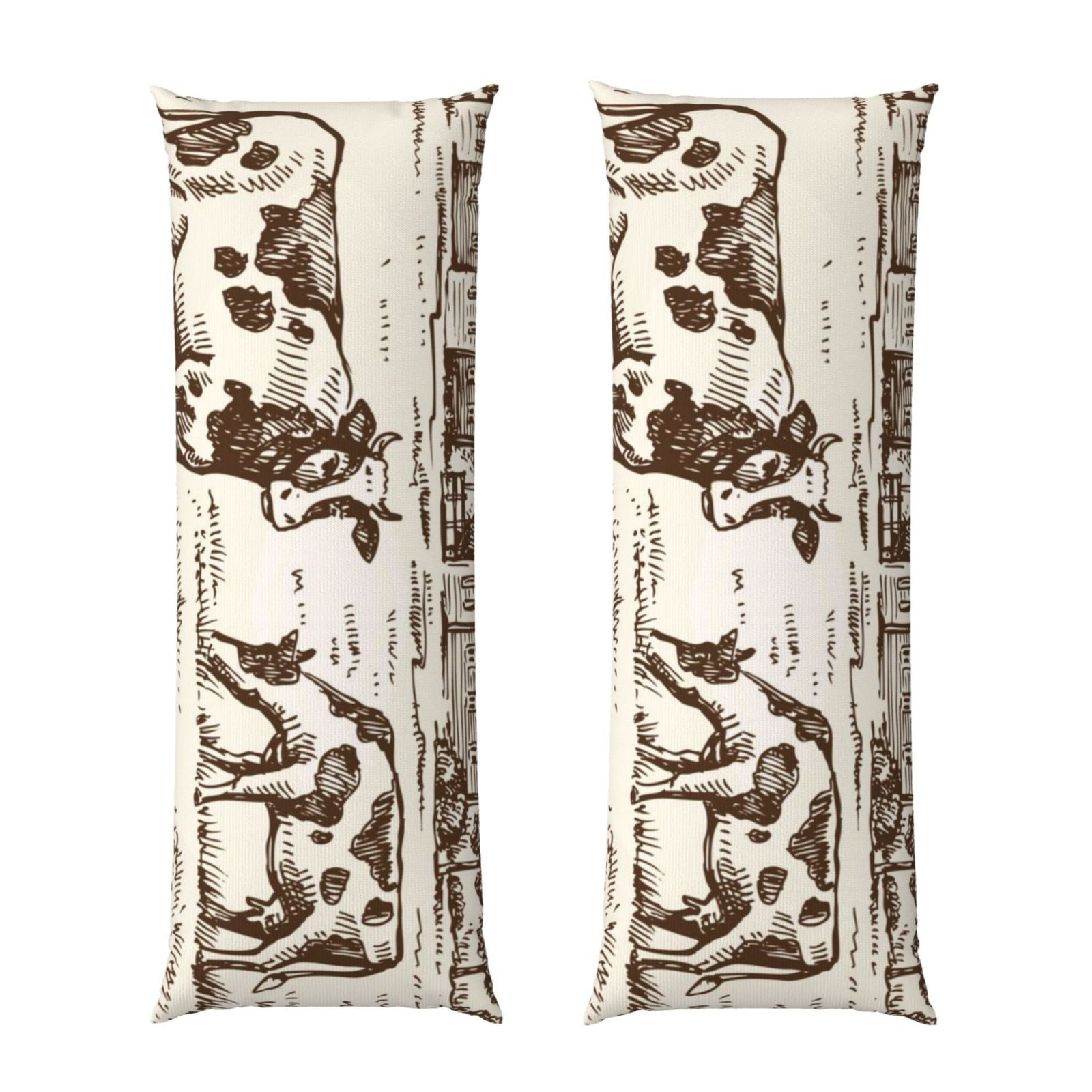 Disketp Cows On The Farm Print Body Pillow Cover - Super Soft 20x54 ...