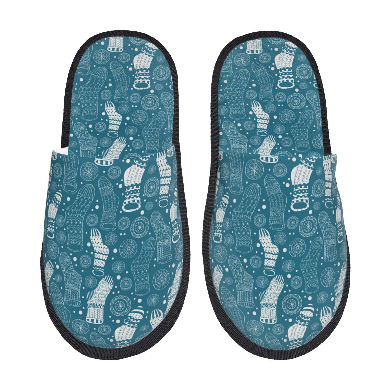 Disketp Cozy Winter Socks Pattern Fuzzy House Memory Foam Slippers ...