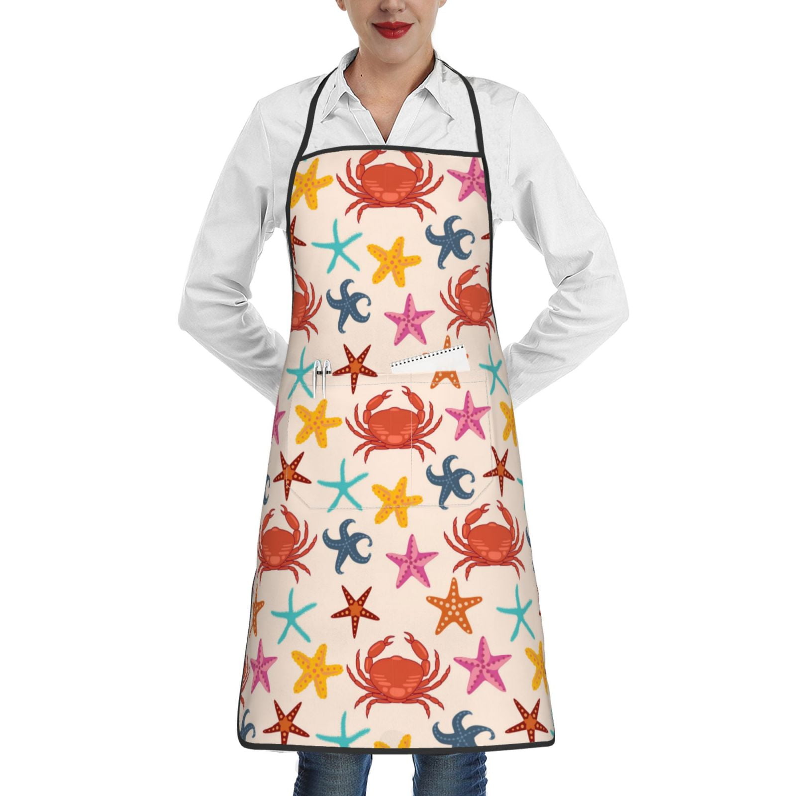 Disketp Crabs And Seastars Kitchen Apron with adjustable Aprons for ...