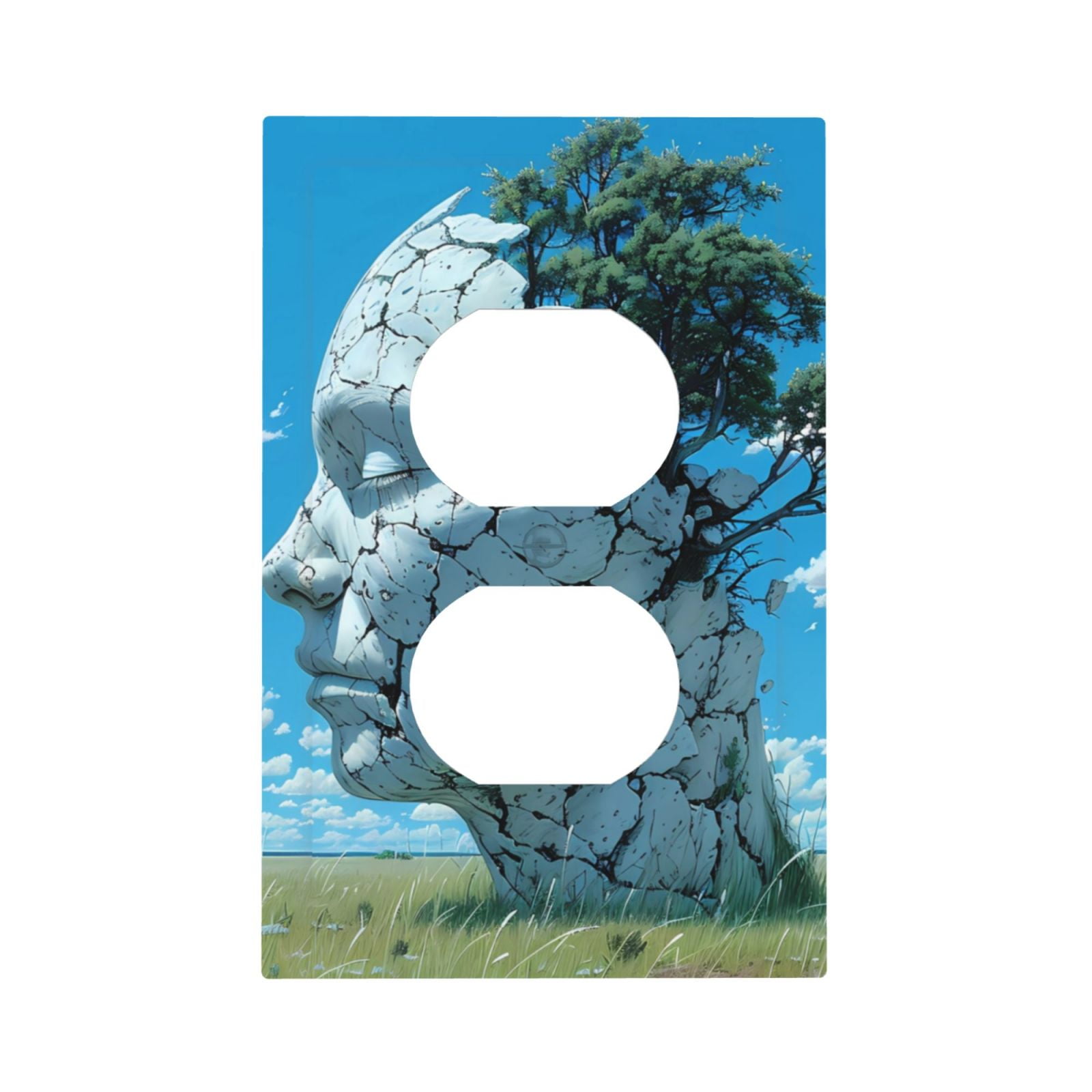 Disketp Cracked Earth Head Tree Decorative Light Switch or Outlet Wall ...