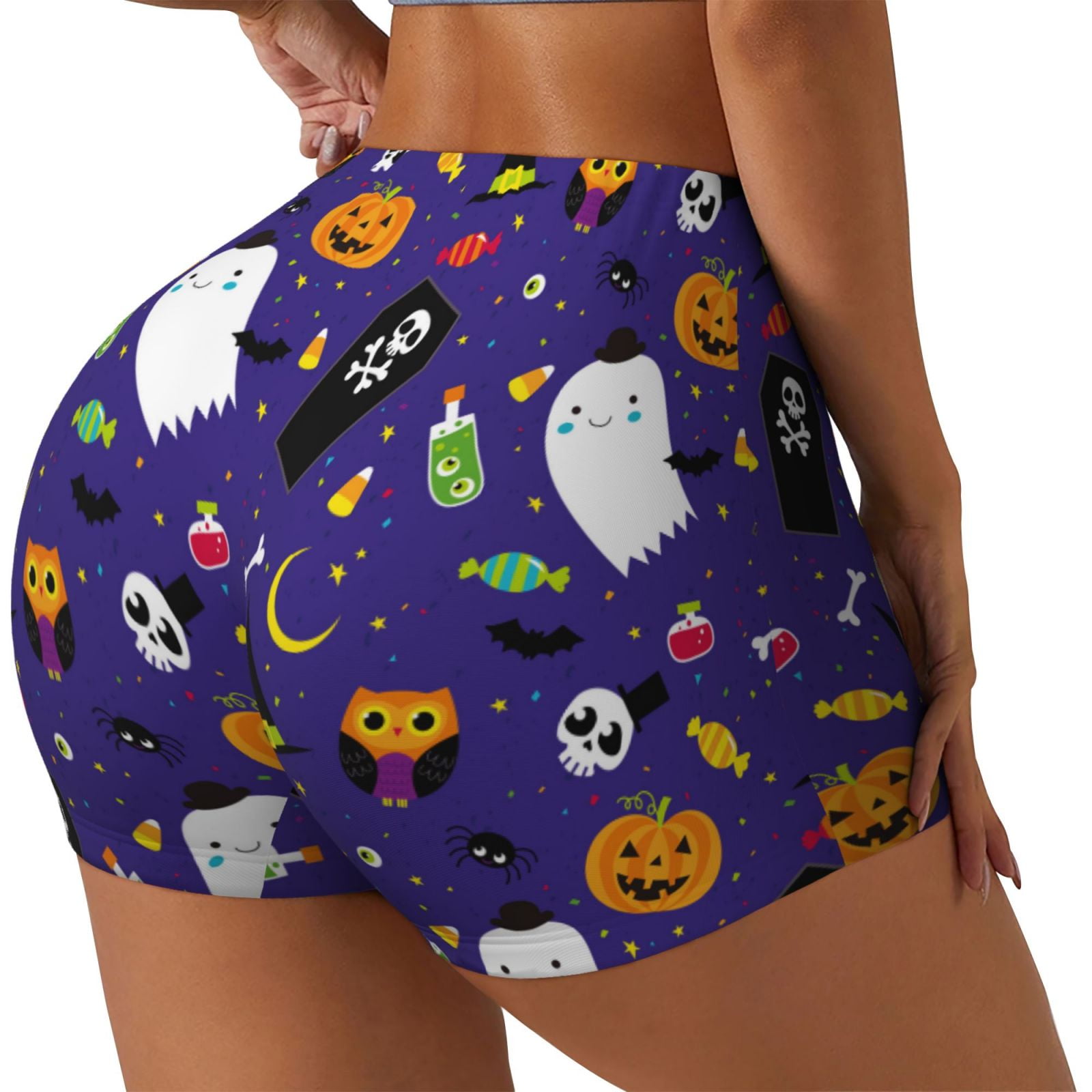 Disketp Cute And Creepy for Scrunch Butt Workout Shorts Women Seamless ...
