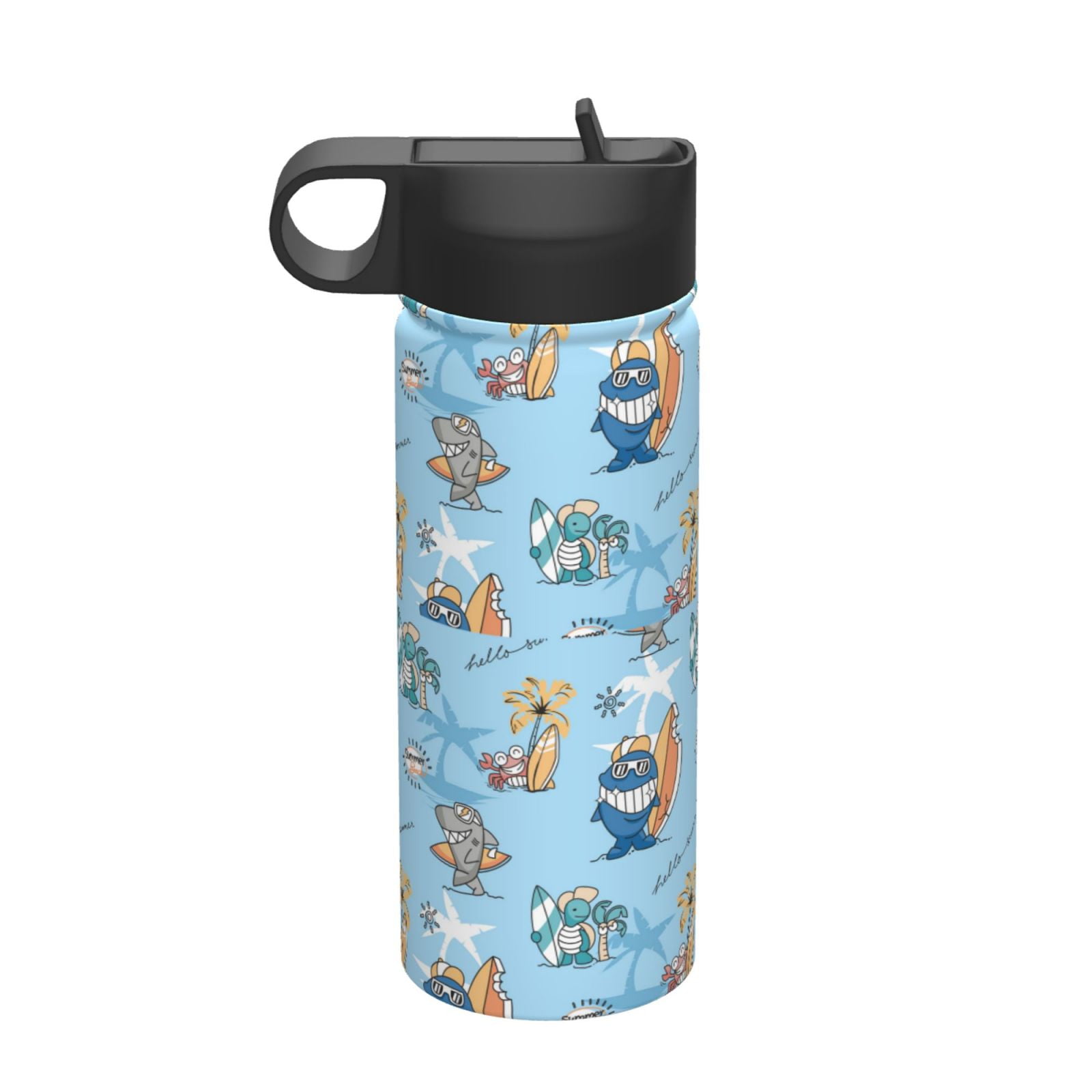 Disketp Cute Animals Surfers 18oz Sports Insulated Kettle With Straw ...