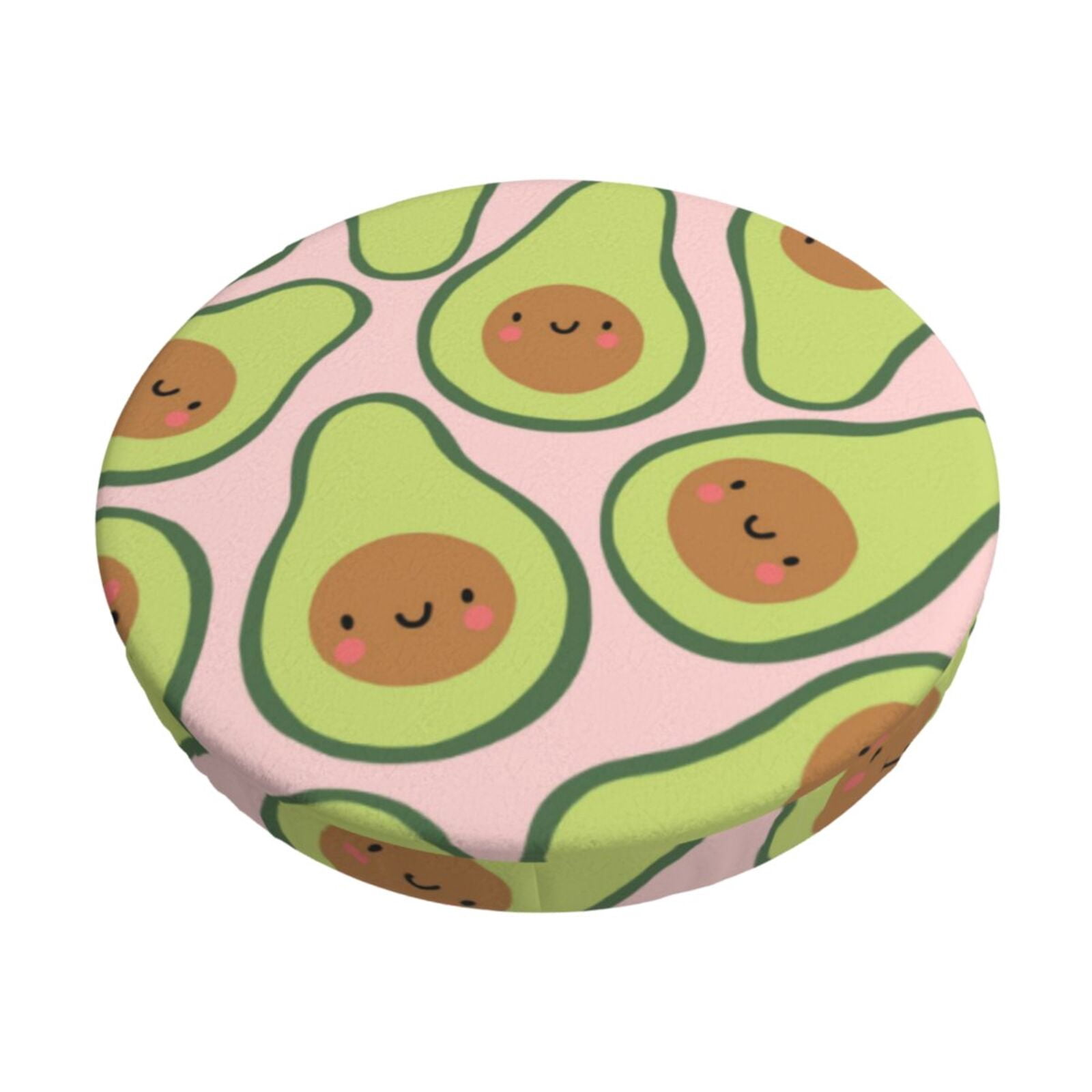 Disketp Cute Avocado Stool Covers Round, Super Soft Round Bar Stool ...