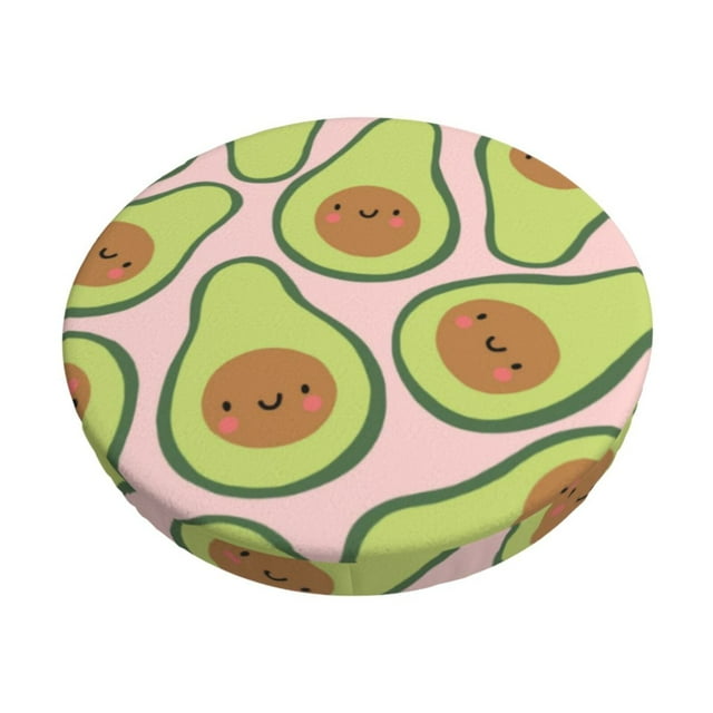 Disketp Cute Avocado Stool Covers Round, Super Soft Round Bar Stool ...