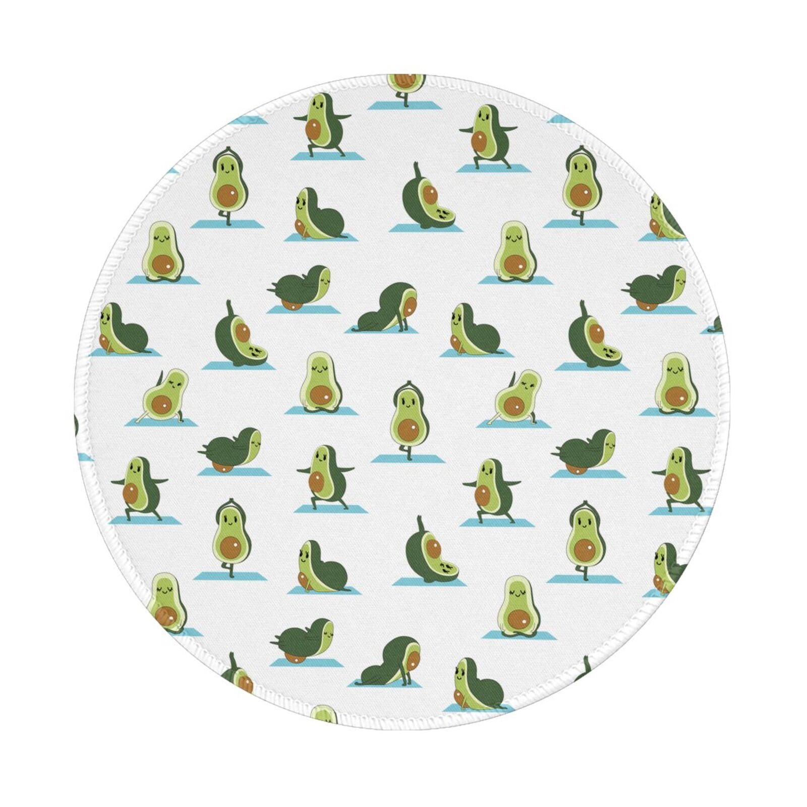 Disketp Cute Avocado Yoga Small Mouse Pad 7.9x7.9 Inches,Washable Round ...