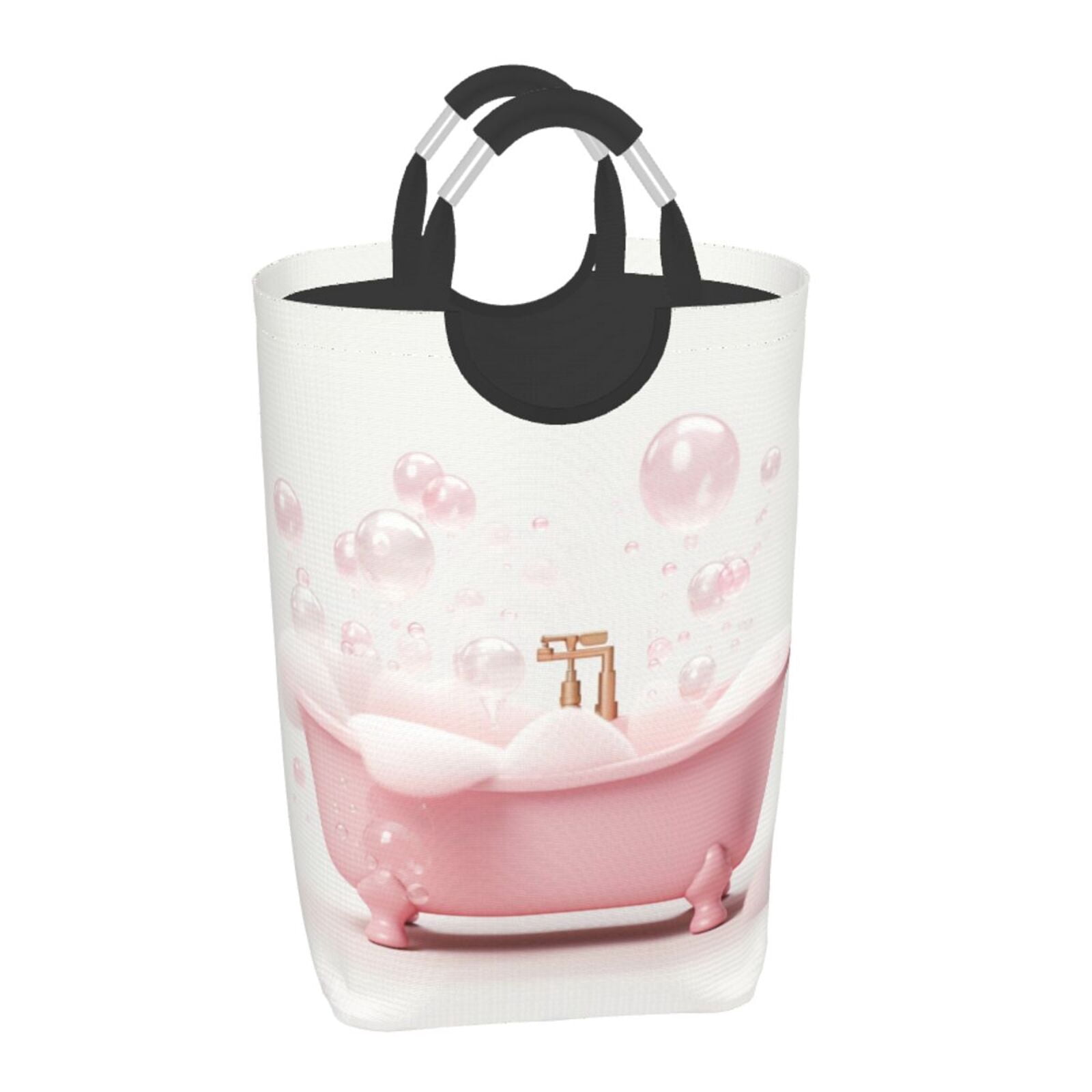 Disketp Cute Bathtub Square Laundry Bag Large Collapsible Dirty Clothes ...