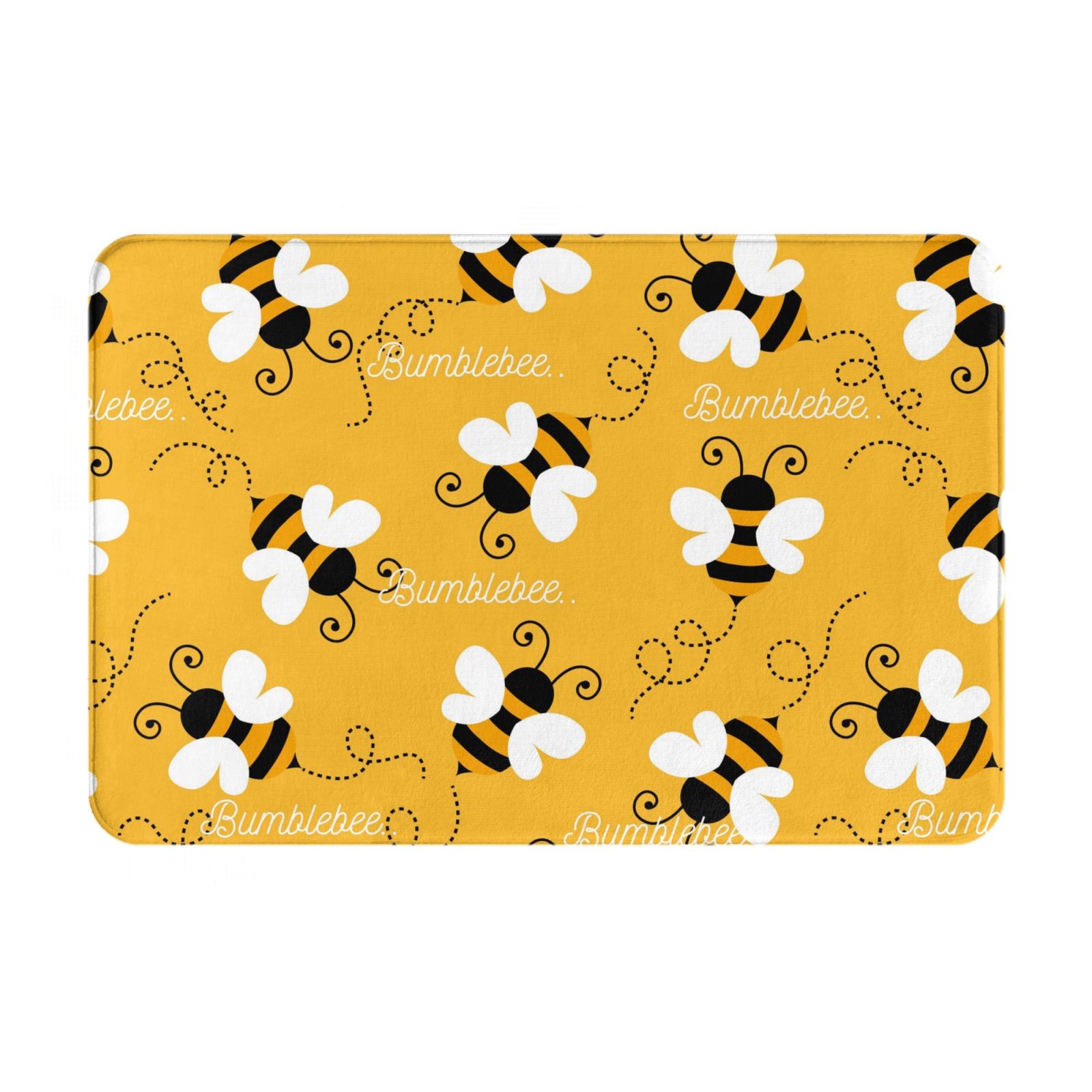 Disketp Cute Bee Butterfly Yelllow Mat For Front Door Outside - Doormat ...