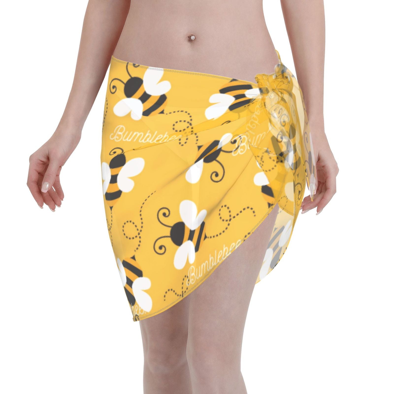 Disketp Cute Bee Butterfly Yelllow Women Swimsuit Cover Up Short ...
