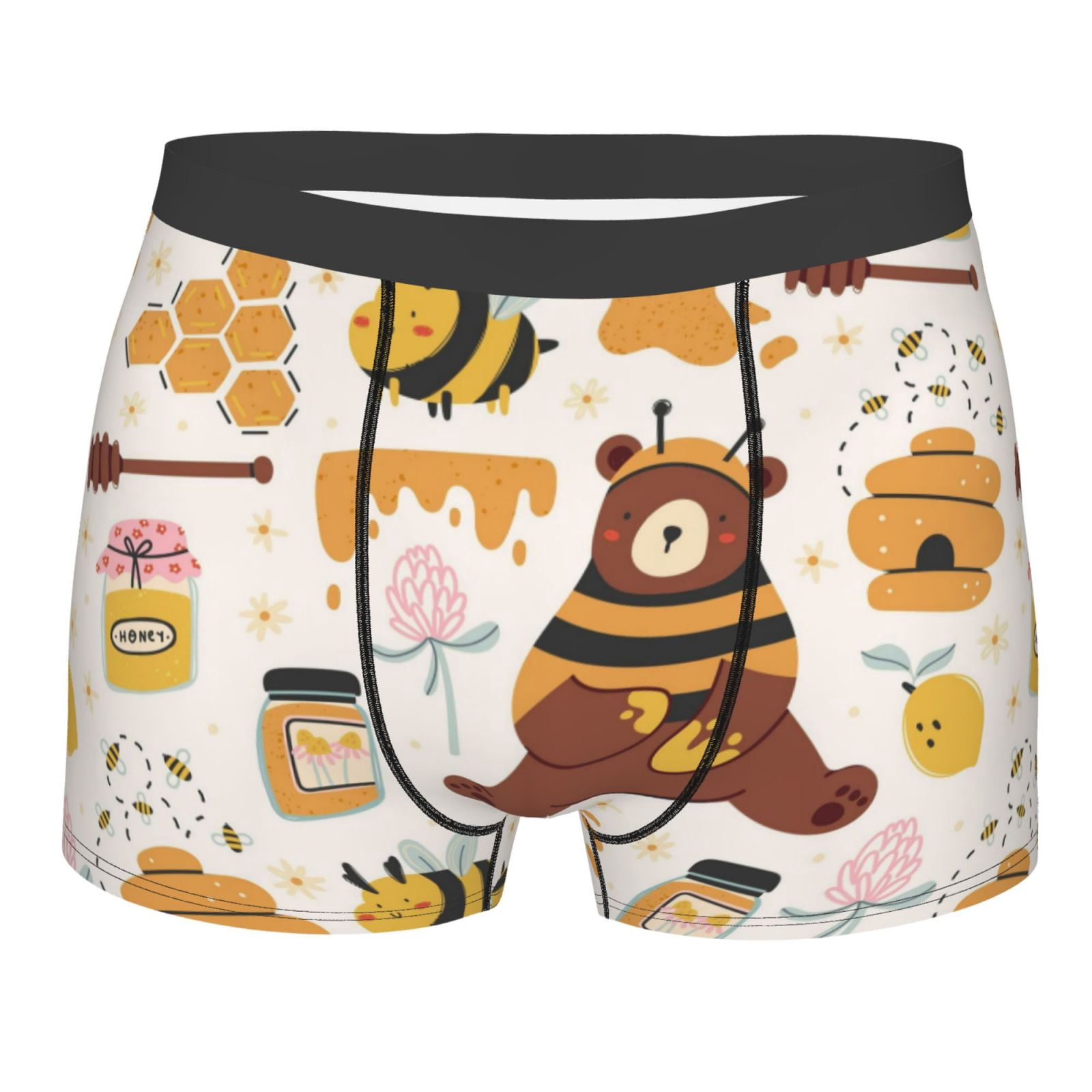 Disketp Cute Bee Honey Jar Hive Bear Men'S Boxer Briefs,Soft And ...