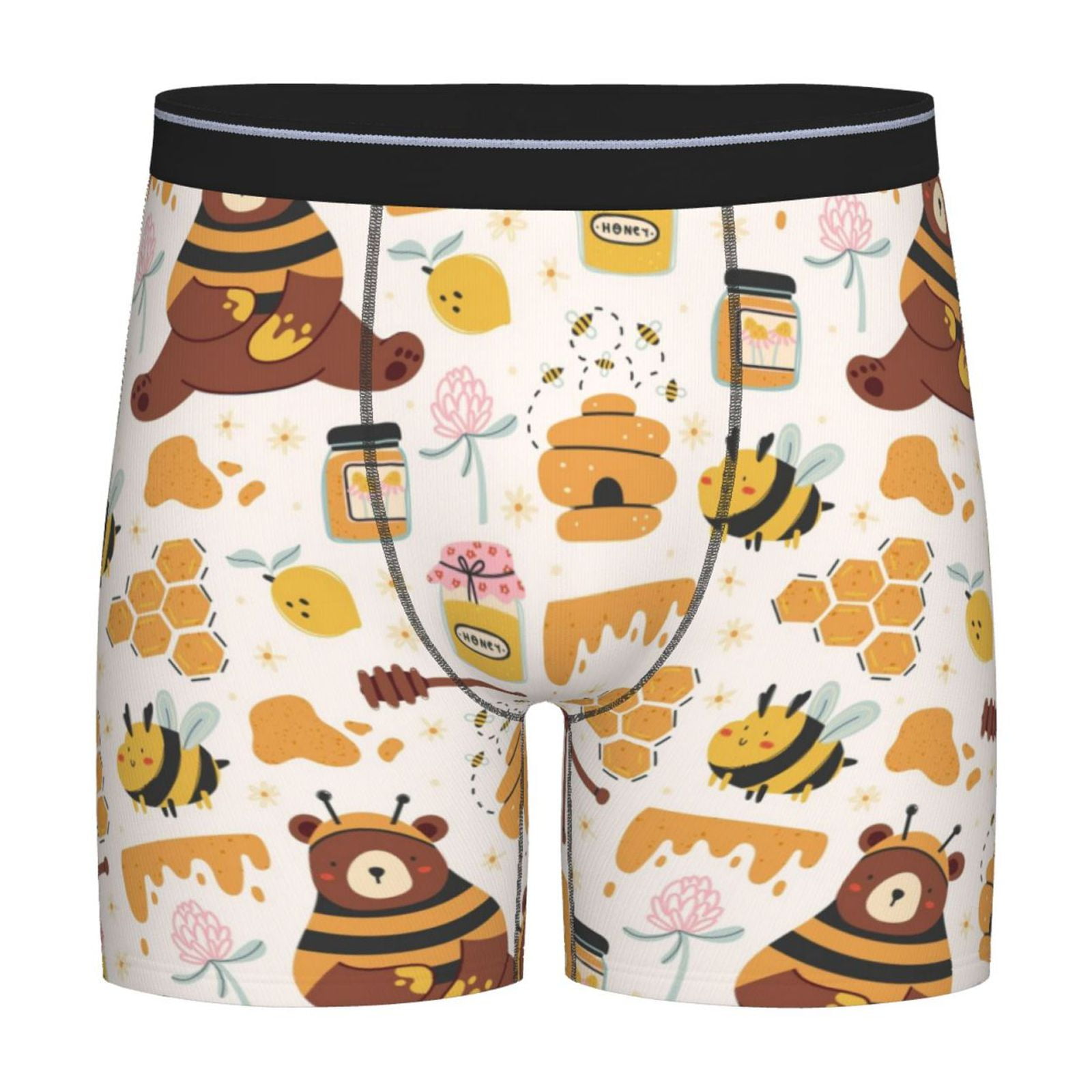 Disketp Cute Bee Honey Jar Hive Bear Men's Boxer Briefs Men’s Underwear ...