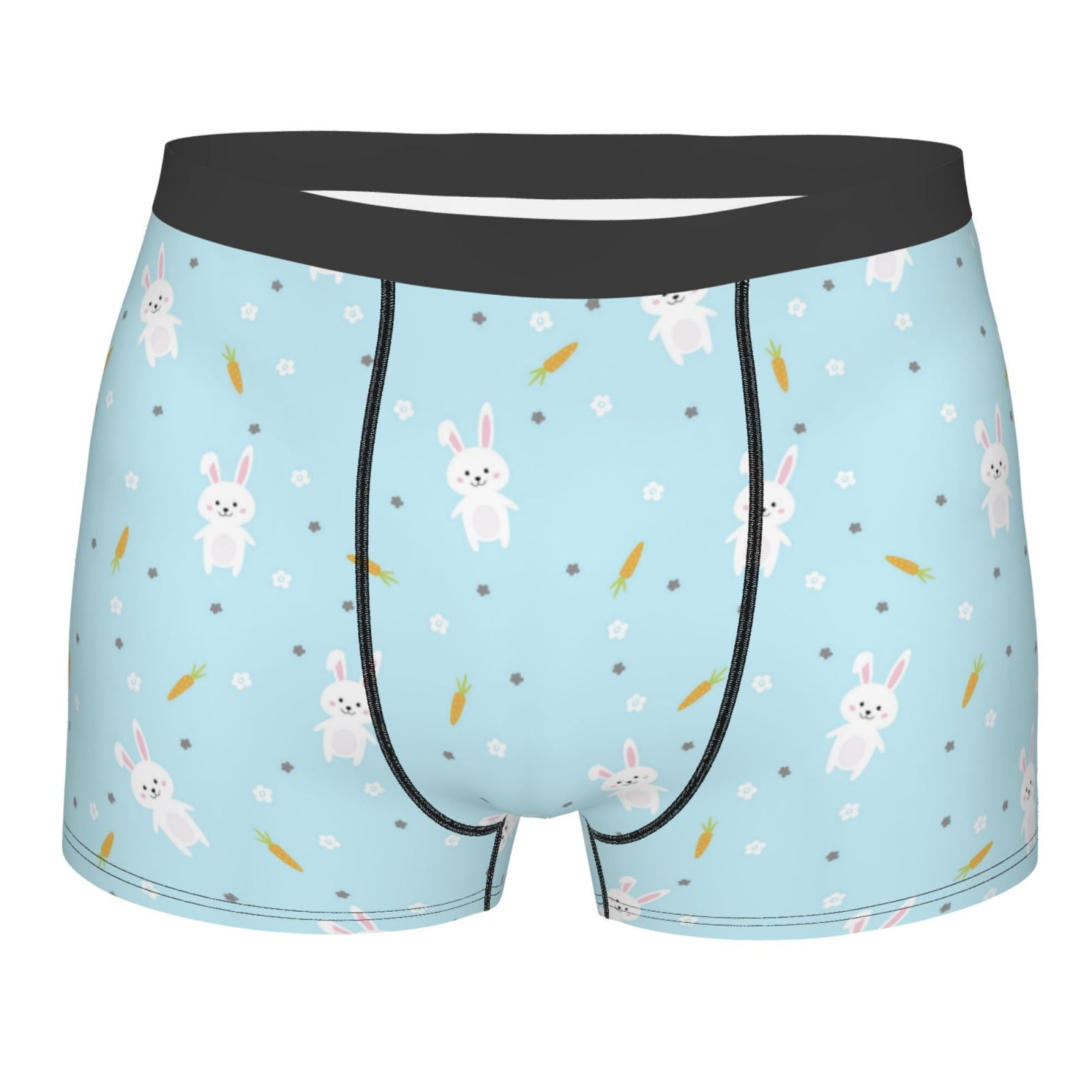 Disketp Cute Bunny Men's Boxer Briefs,Soft and Breathable Cotton ...