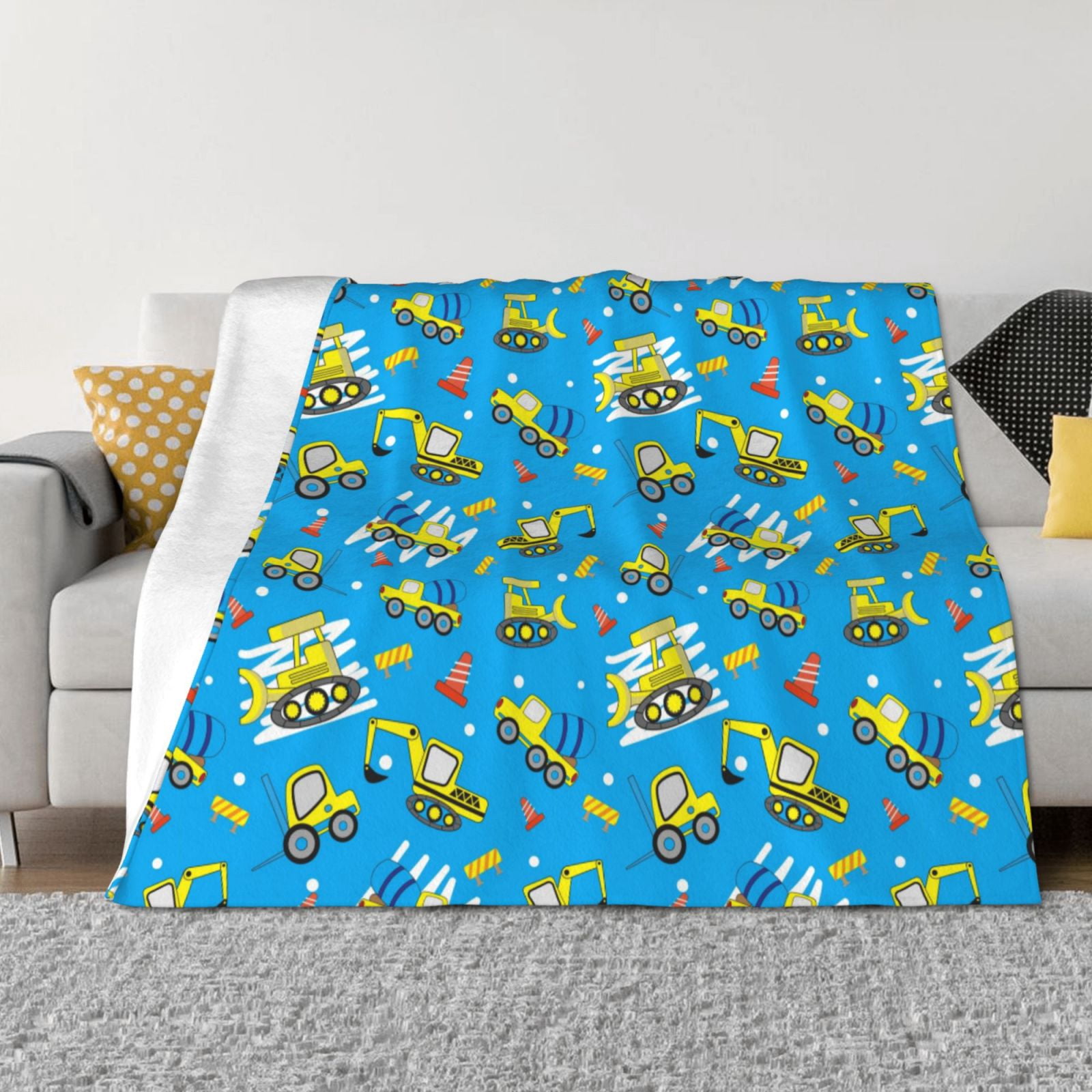Disketp Cute Car Cartoon Flannel Blankets - Thick and Warm Blanket for ...