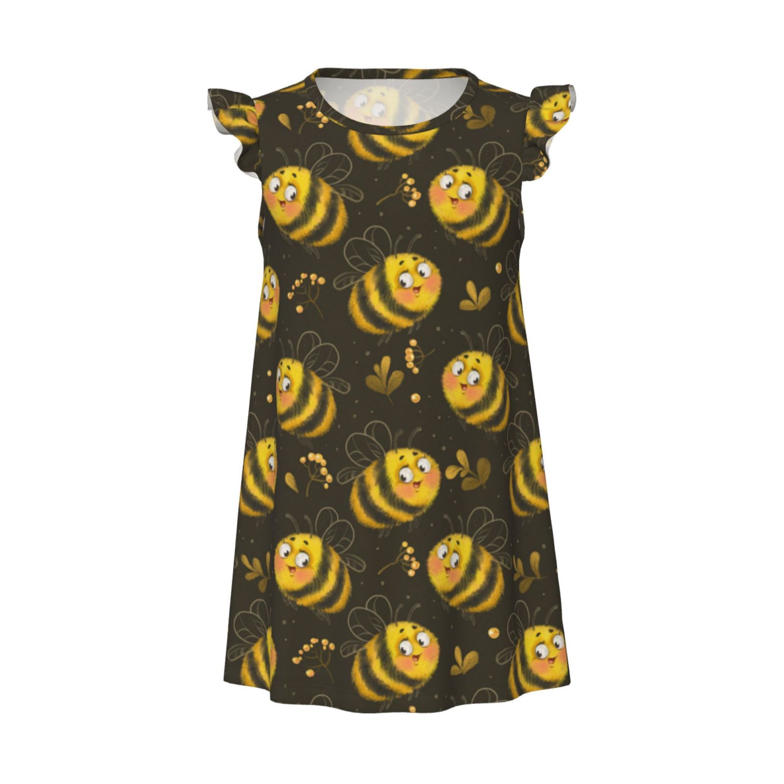 Disketp Cute Cartoon Bees Print Girls Nightgowns 3-10 Years Flutter ...