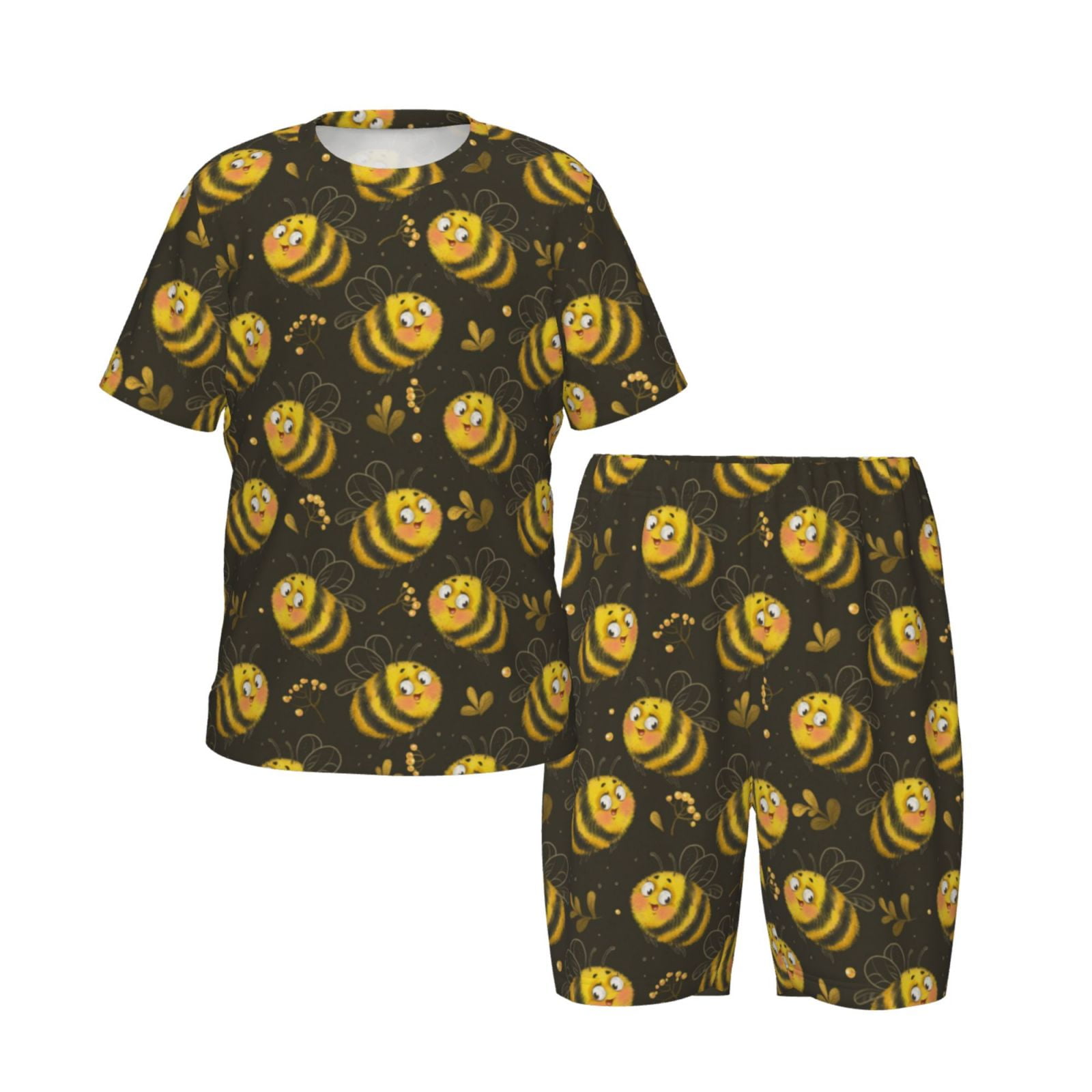Disketp Cute Cartoon Bees for Kids Short Sleeve Pajamas Kids Summer Pjs ...