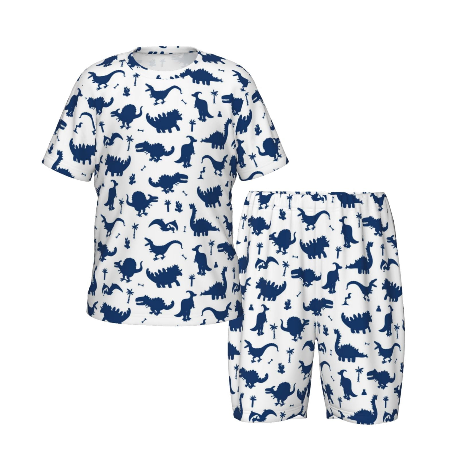 Disketp Cute Cartoon Dinosaur for Kids Short Sleeve Pajamas Kids Summer ...