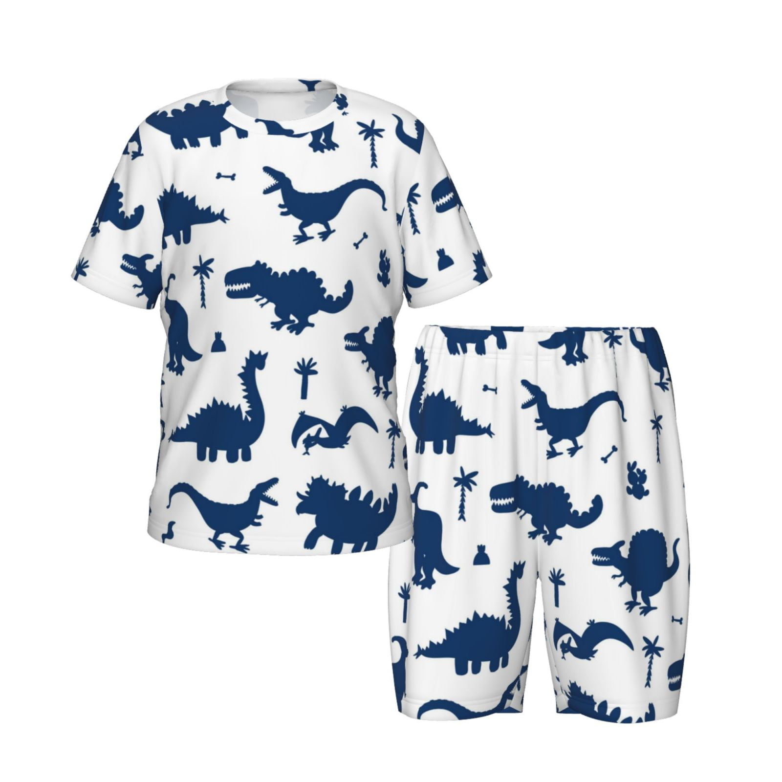 Disketp Cute Cartoon Dinosaurs for Kids Short Sleeve Pajamas Kids ...