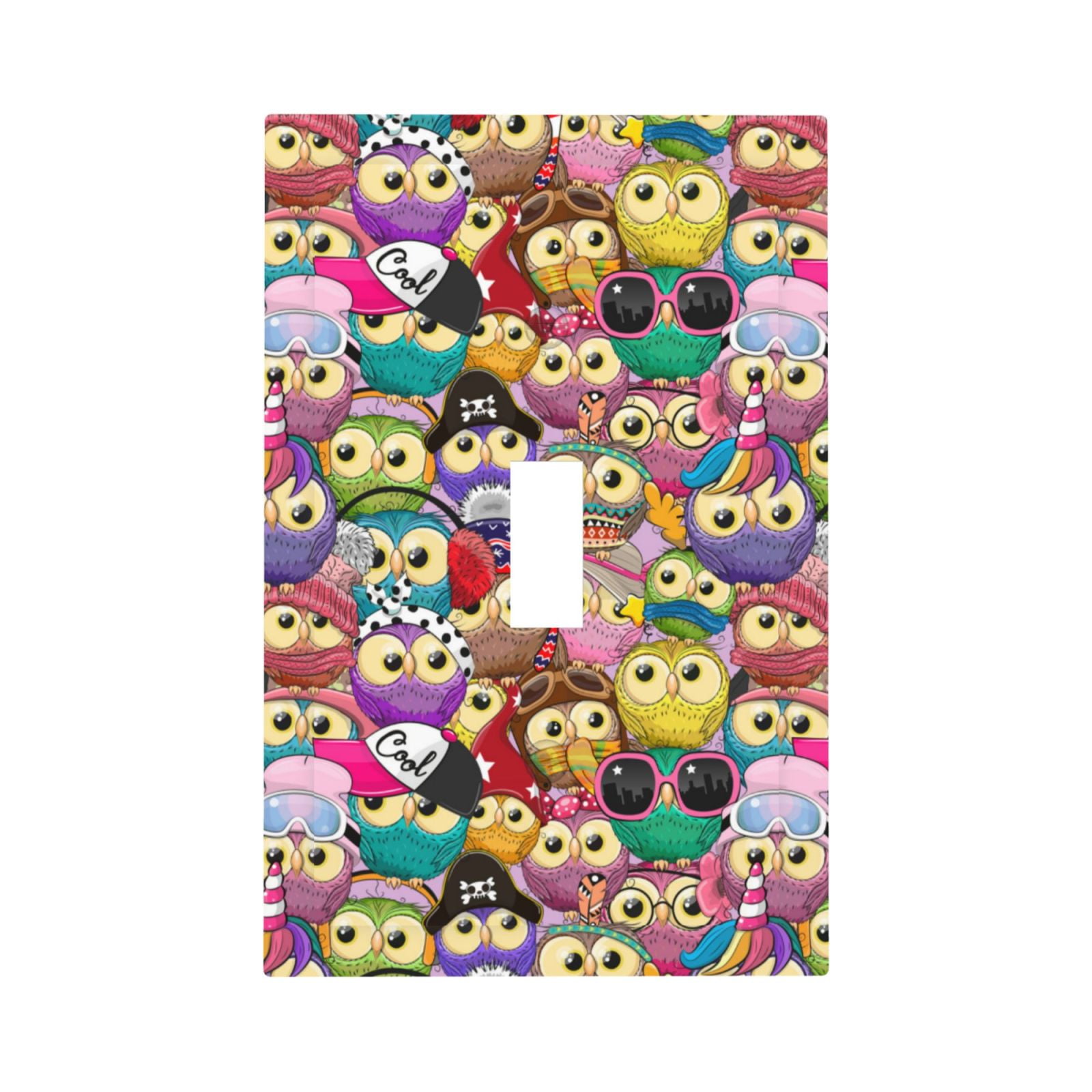 Disketp Cute Cartoon Owls Decorative Light Switch or Outlet Wall Plate ...
