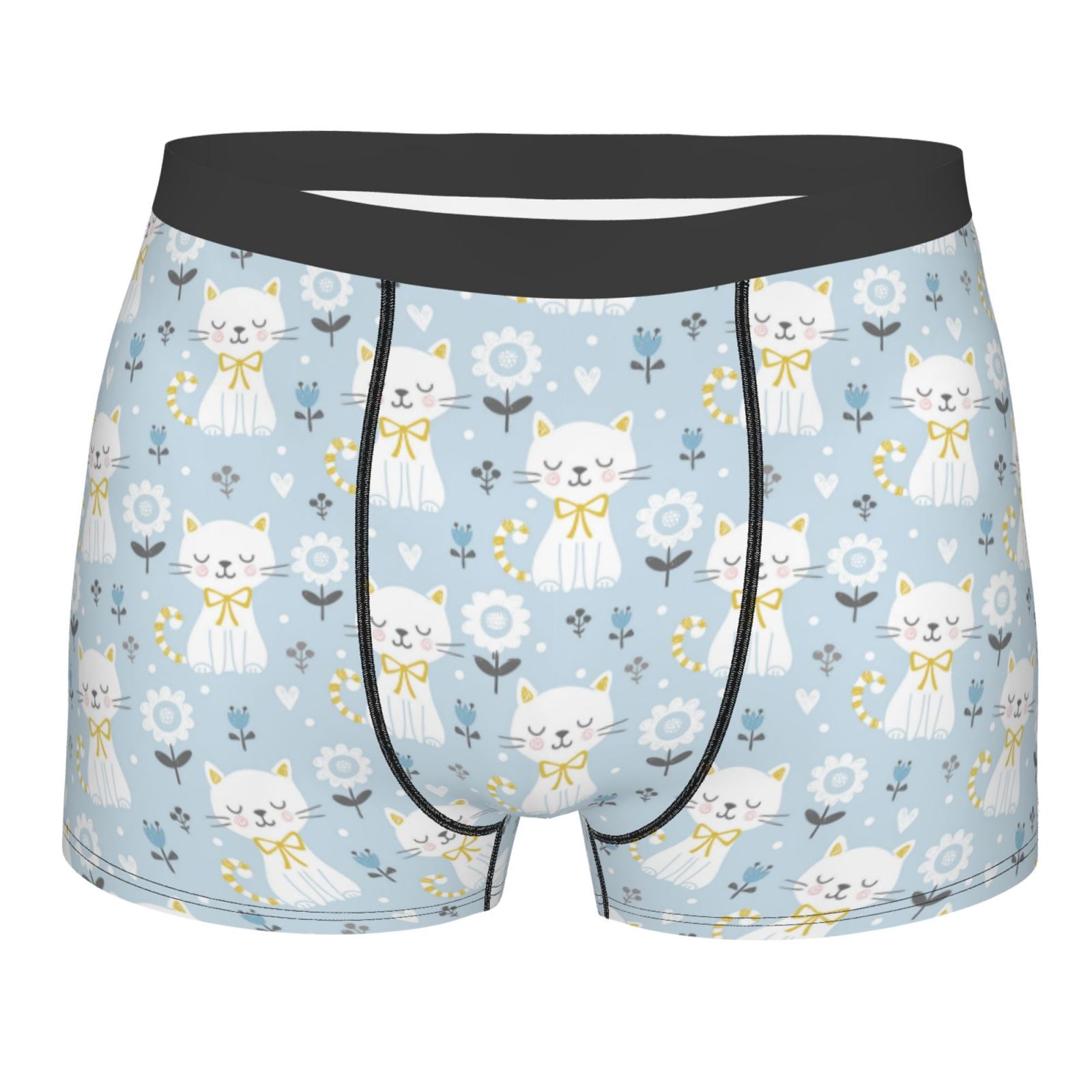 Disketp Cute Cat Men's Boxer Briefs,Soft and Breathable Cotton ...