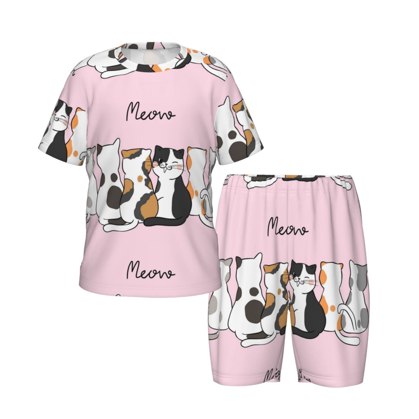 Disketp Cute Cats for Kids Short Sleeve Pajamas Kids Summer Pjs ...