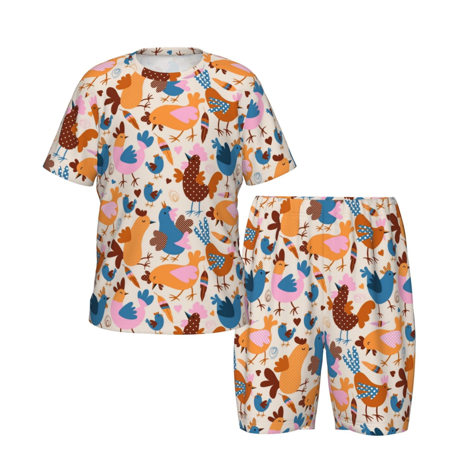 Disketp Cute Chickens for Kids Short Sleeve Pajamas Kids Summer Pjs ...
