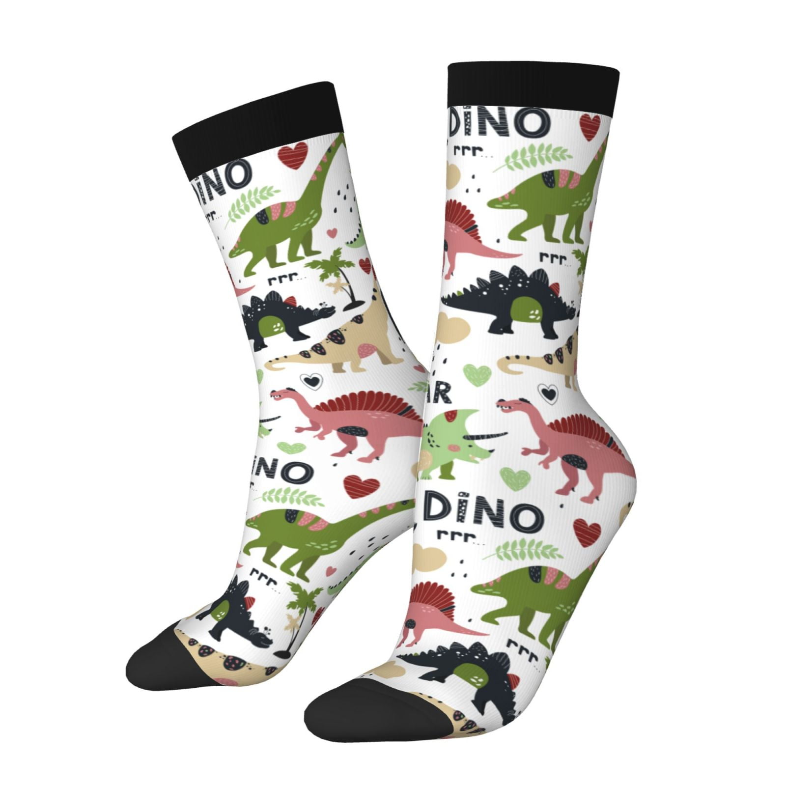 Disketp Cute Dinosaurs Unisex Crew Socks Lightweight Breathable ...