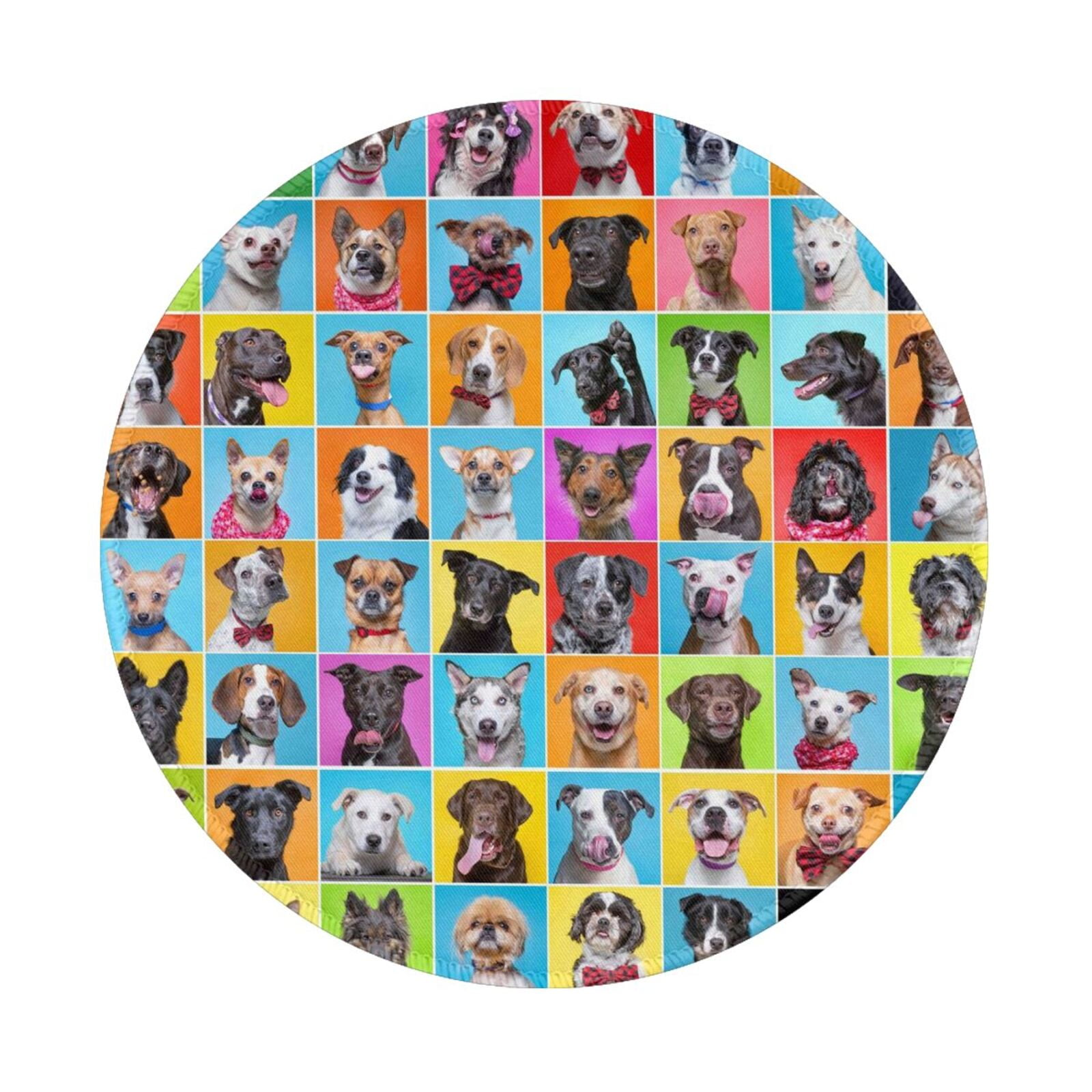 Disketp Cute Dogs Collage Small Mouse Pad 7.9x7.9 Inches,Washable Round ...