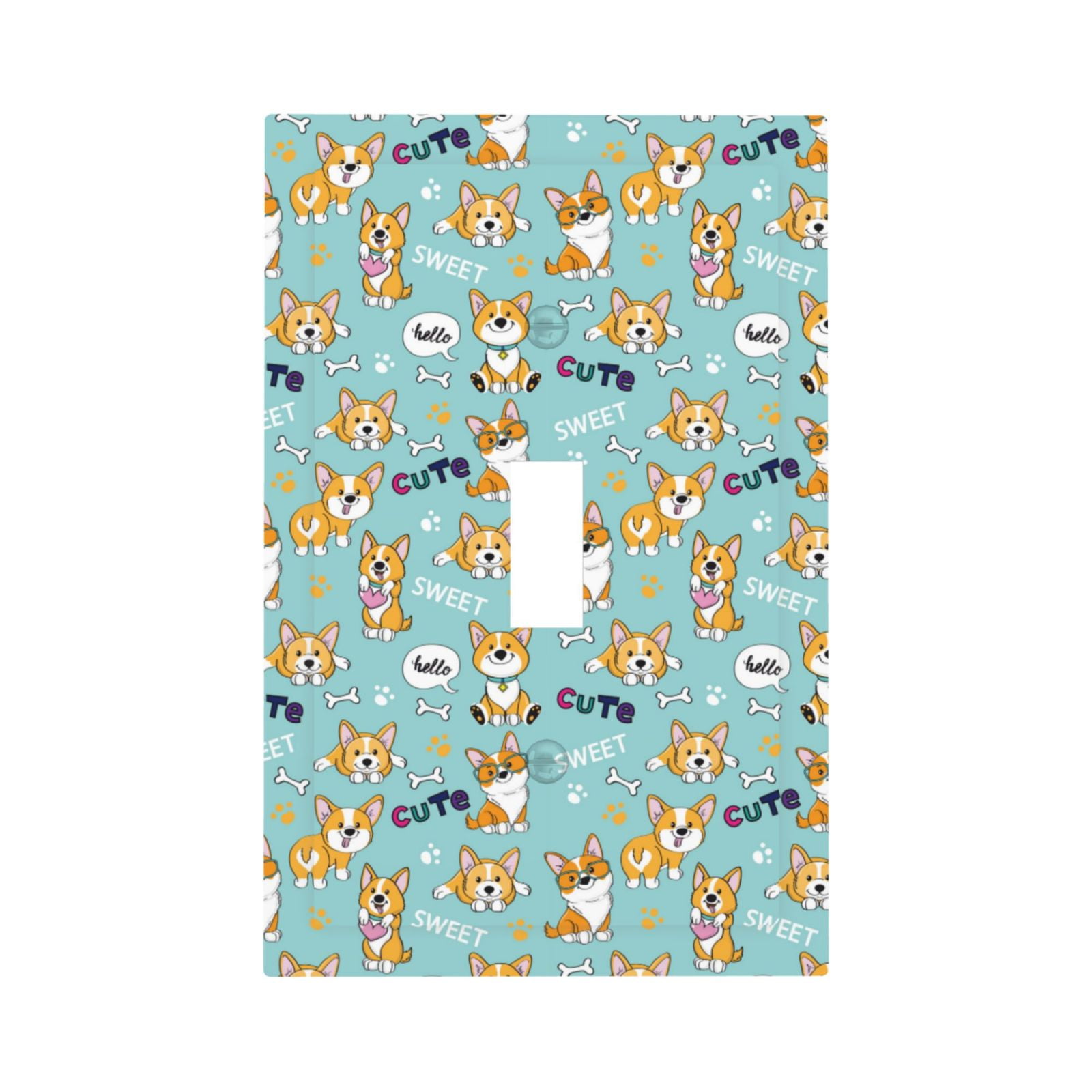 Disketp Cute Dogs Corgi Decorator Light Switch or Receptacle Outlet ...