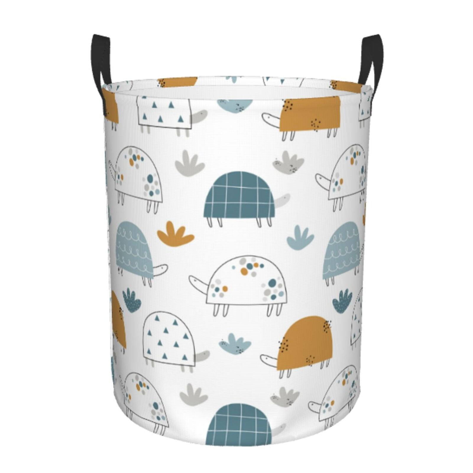 Disketp Cute Doodle Turtles for Round Single Layer Dirty Clothes Basket ...