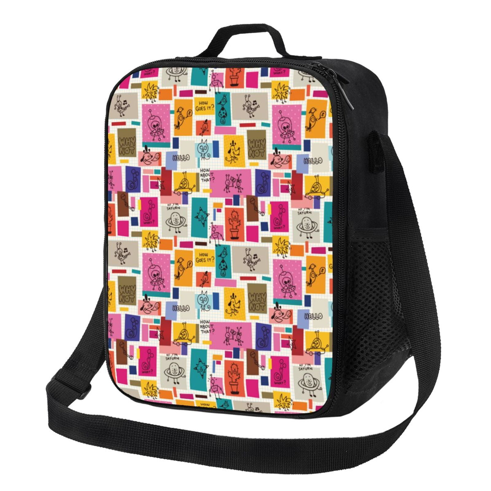 Disketp Cute Doodles Insulated Lunch Bag Lunch Box - Lunch Bag for Men ...
