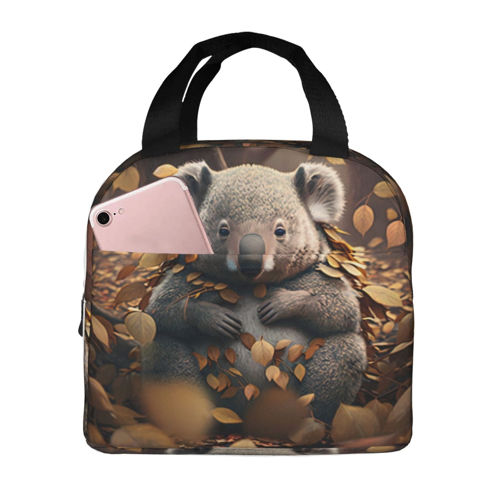 Disketp Cute Fallen Leaf Koala Lunch Bag for Women Men, Leakproof ...