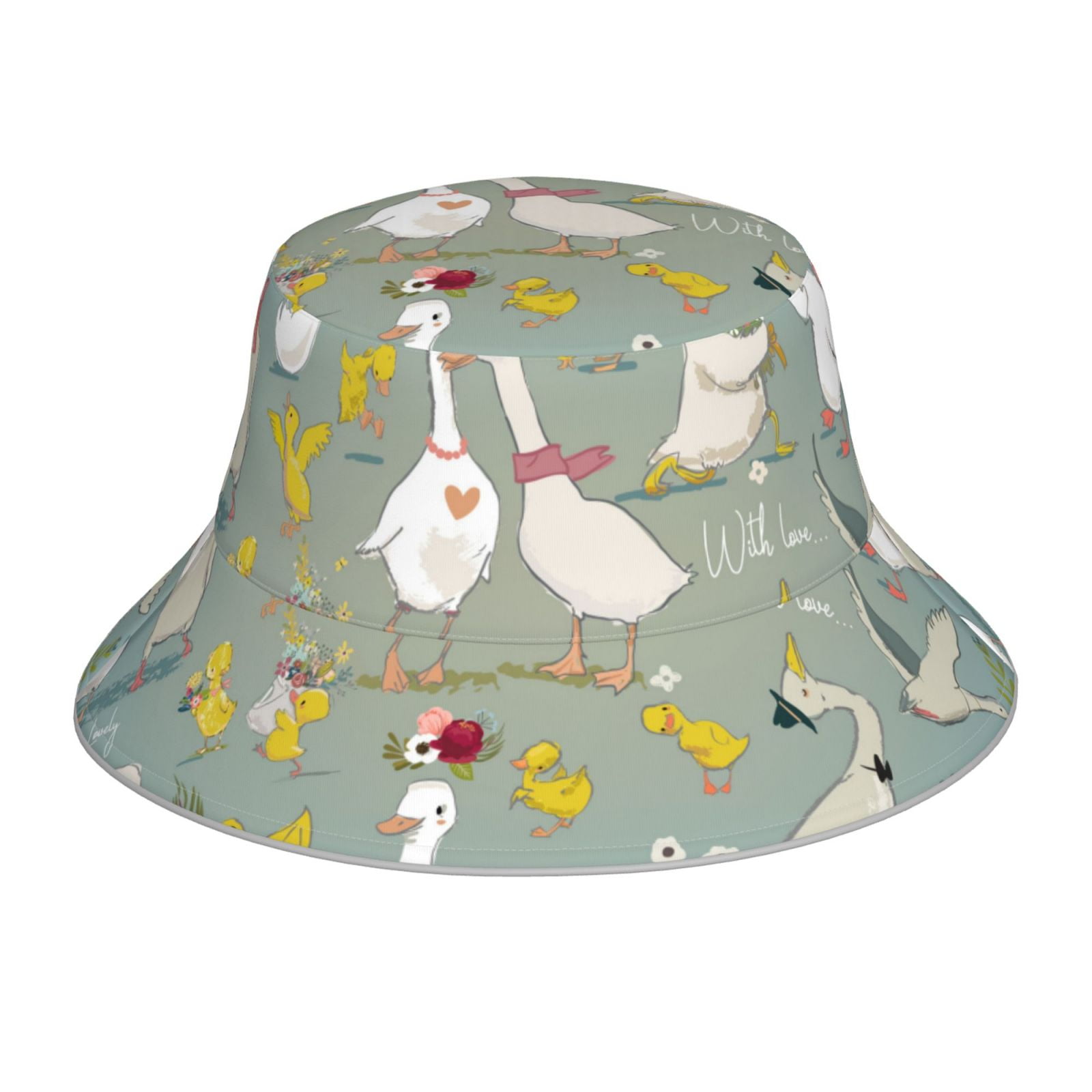 Disketp Cute Farm Birds Print Reflective Bucket Hat Beach Hat Summer ...