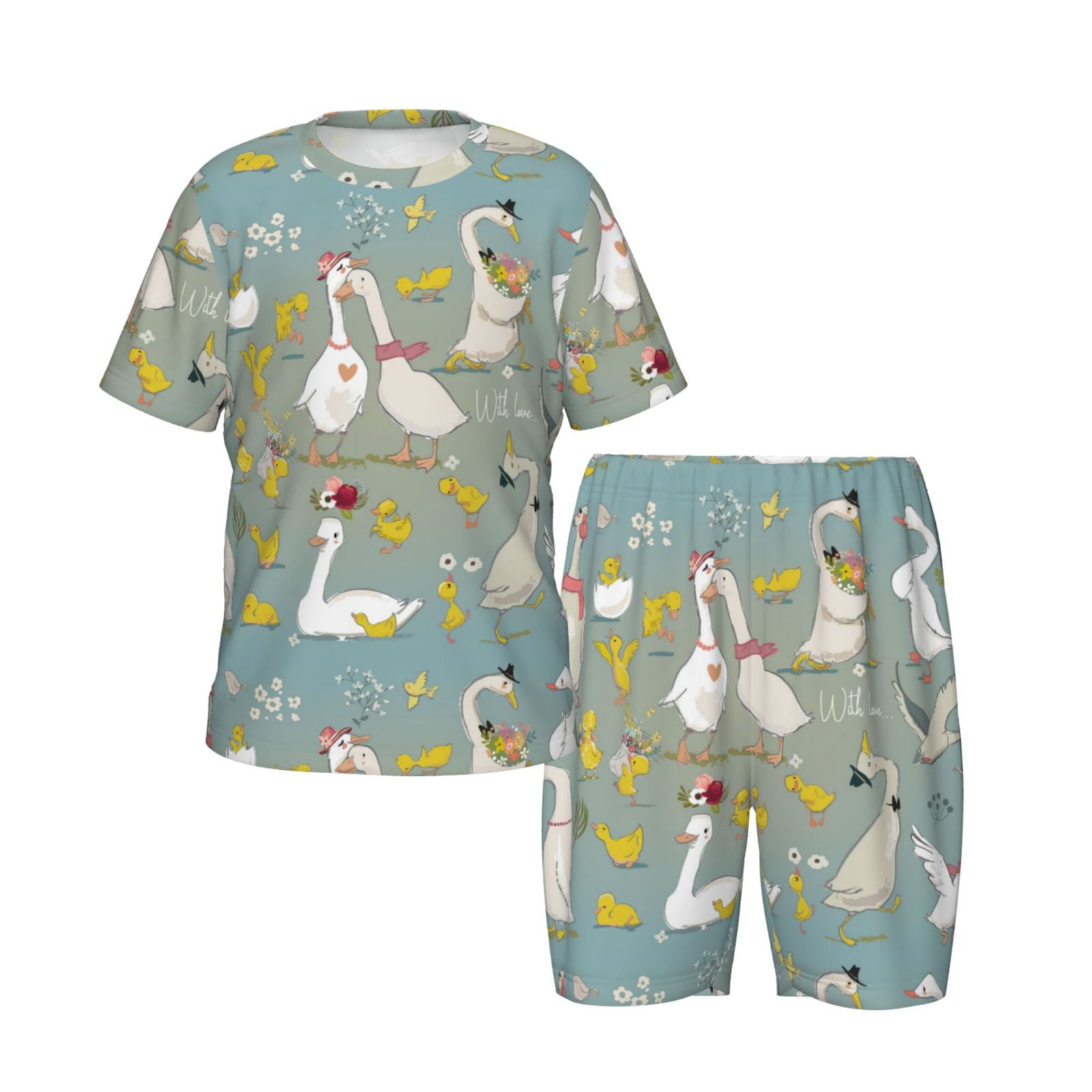 Disketp Cute Farm Birds for Kids Short Sleeve Pajamas Kids Summer Pjs ...