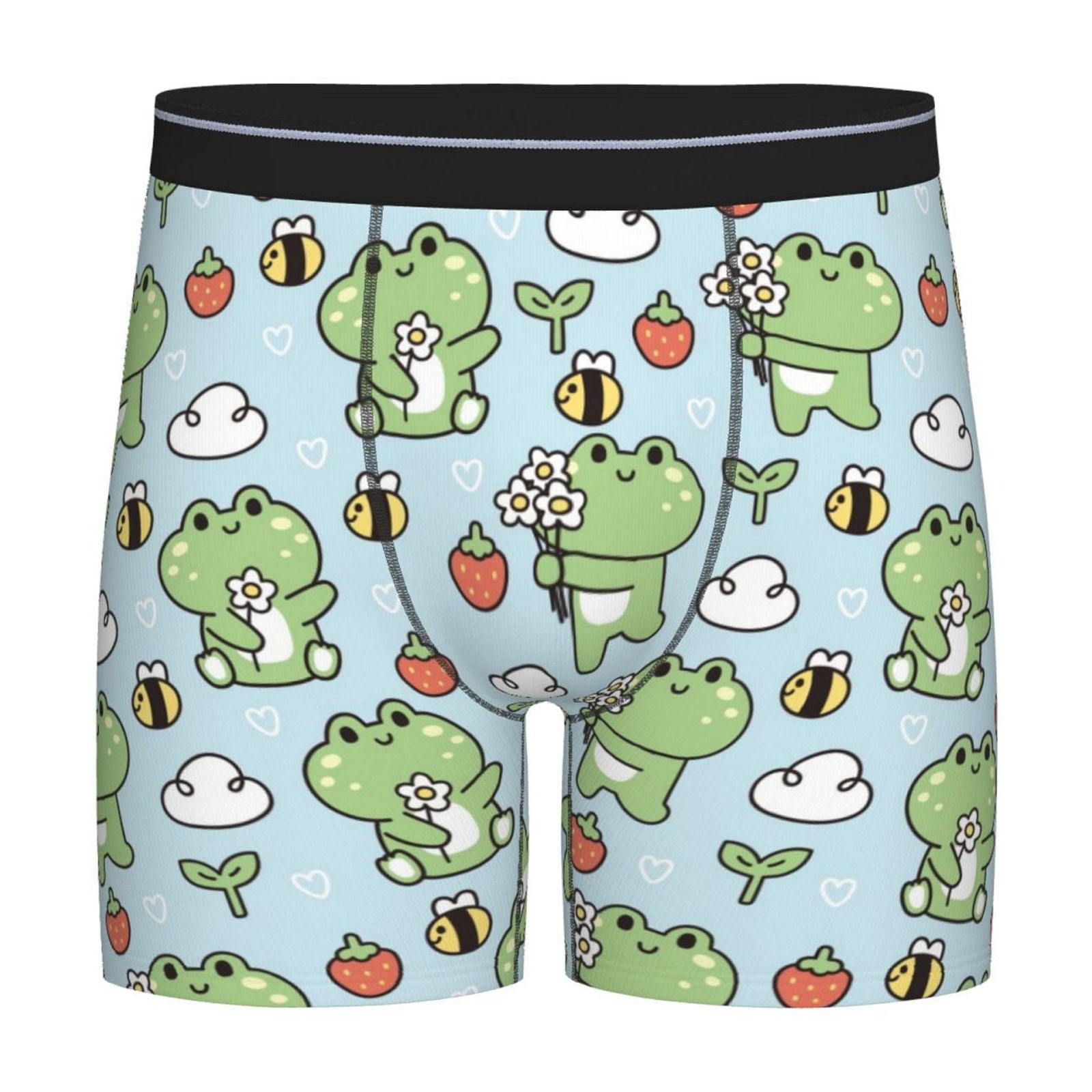 Disketp Cute Floral Frog Men's Boxer Briefs Men’s Underwear Boxer ...