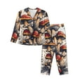 Disketp Cute Forest Mushrooms Pajamas Set Long Sleeve Sleepwear Womens ...