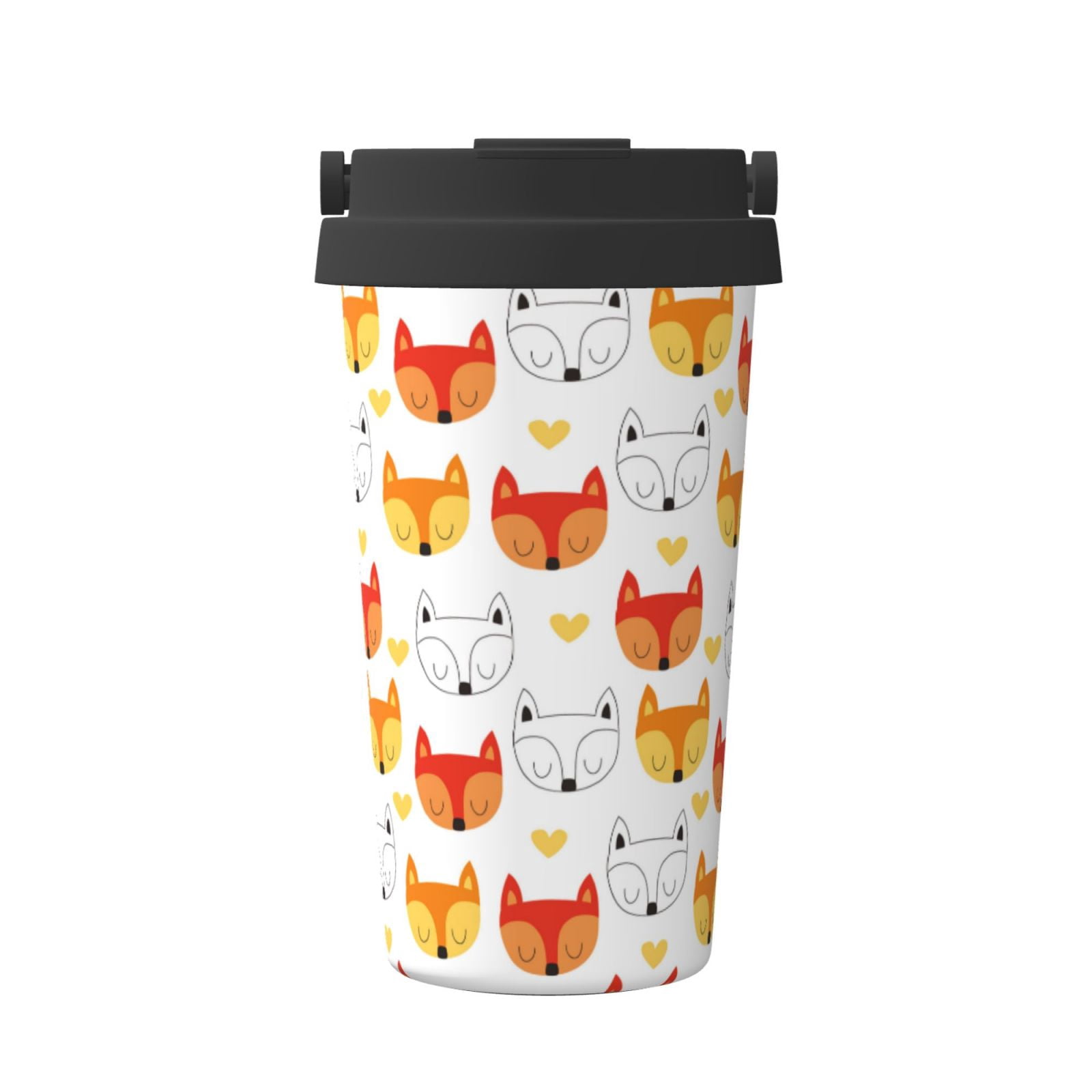 Disketp Cute Fox with Heart Coffee Mug Pobtable To Stainless Steel ...