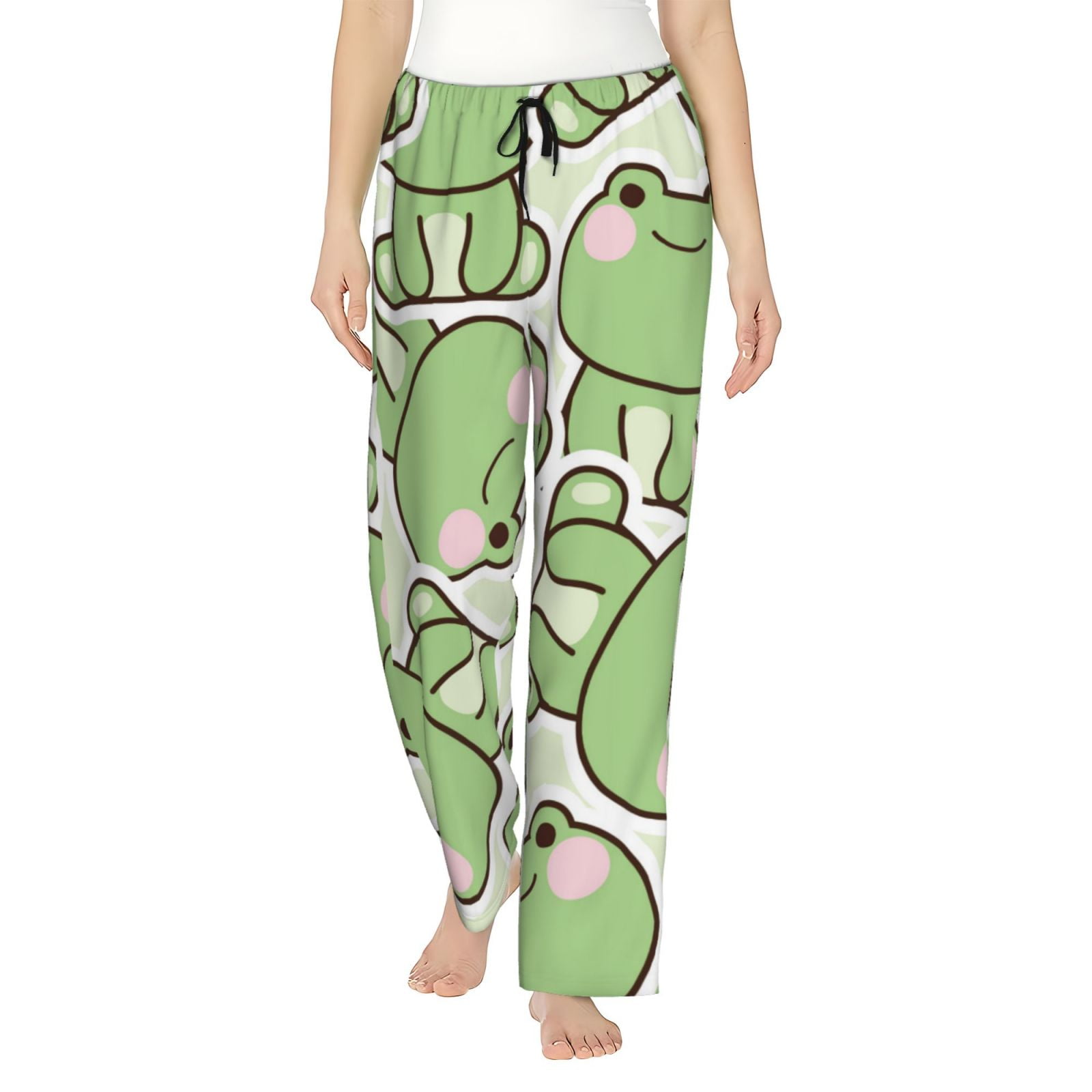 Disketp Cute Frog Print Women'S Comfy Pajama Pants Casual Drawstring ...