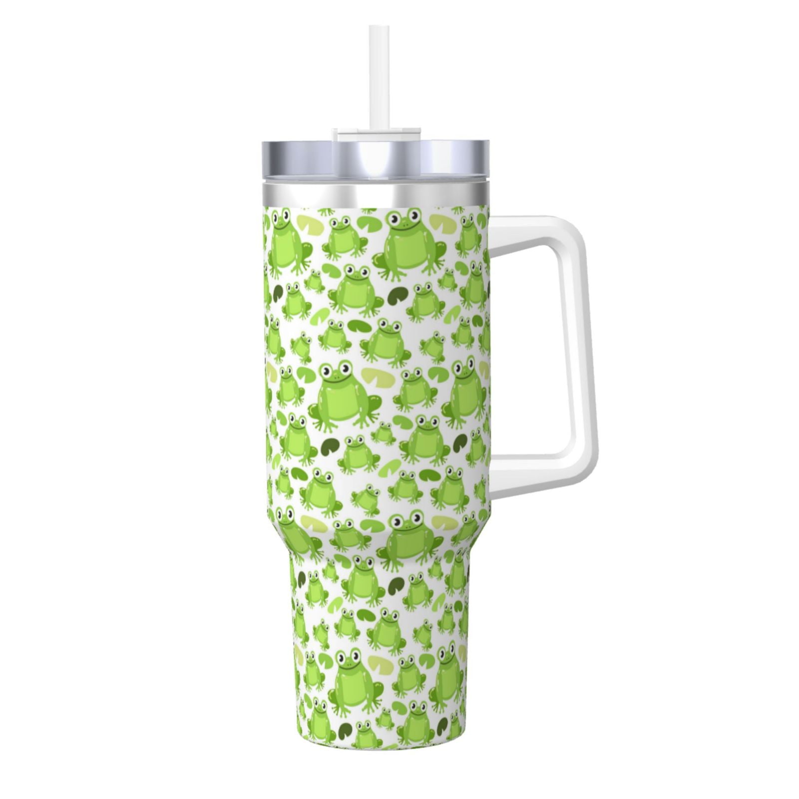 Disketp Cute Frogs for 40 OZ Stainless Steel with Handle Lid Straw for ...
