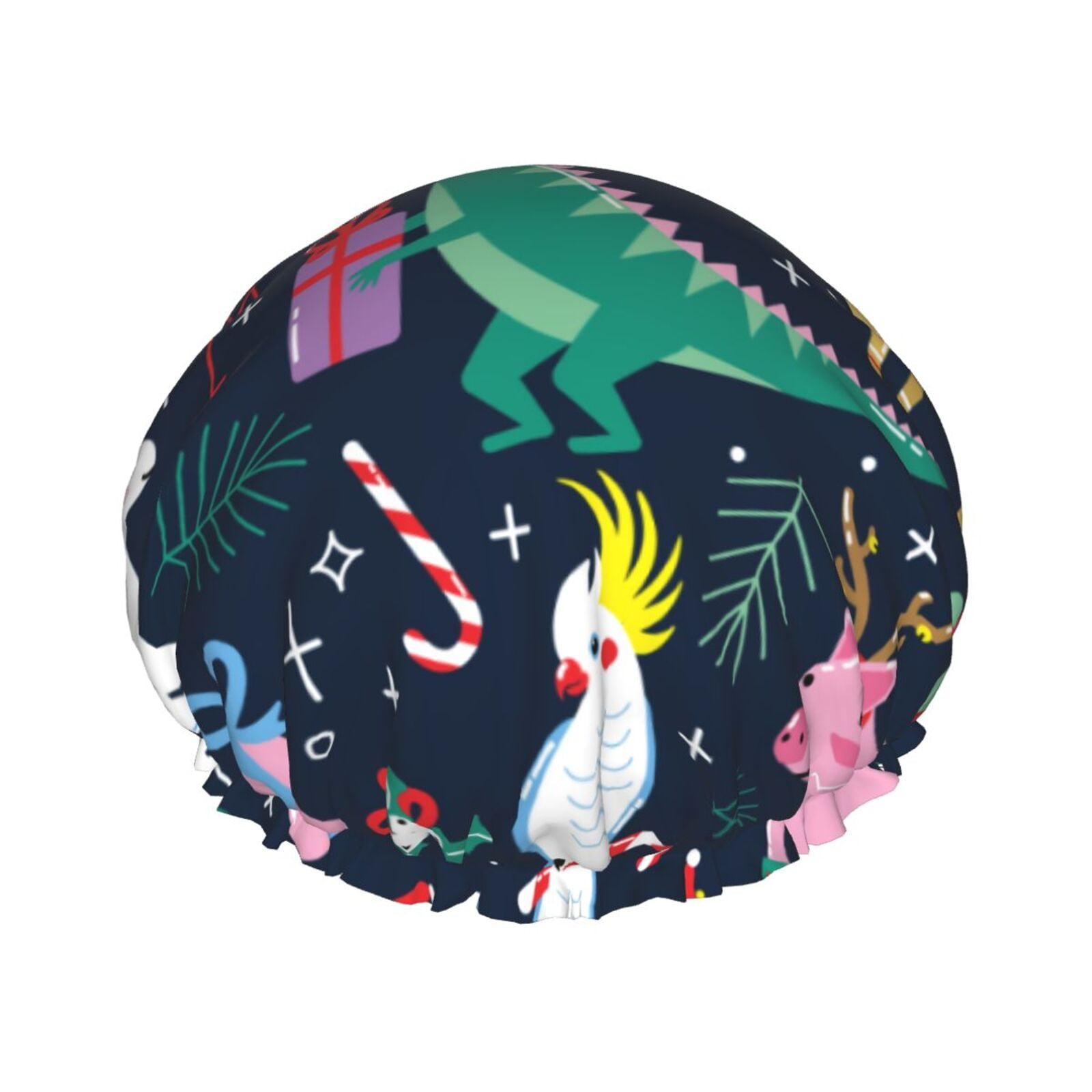 Disketp Cute Funny Animals Shower Caps,Reusable Shower Cap For Women ...