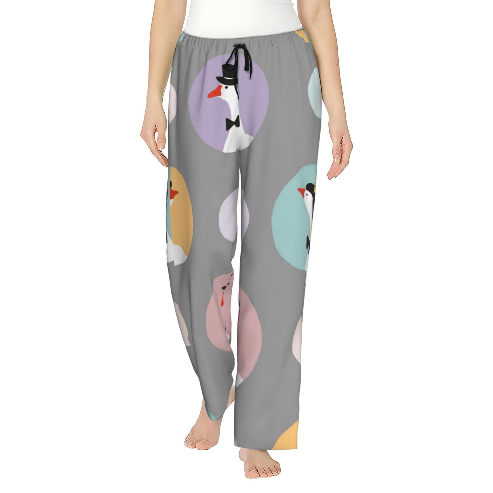 Disketp Cute Geese Print Women'S Comfy Pajama Pants Casual Drawstring ...