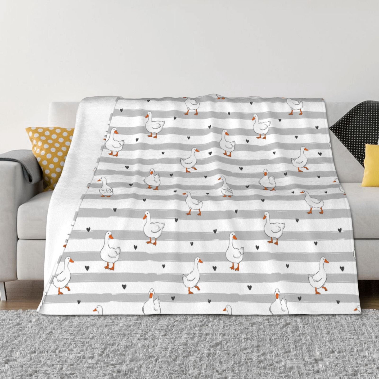 Disketp Cute Goose Flannel Blankets - Thick and Warm Blanket for Winter ...
