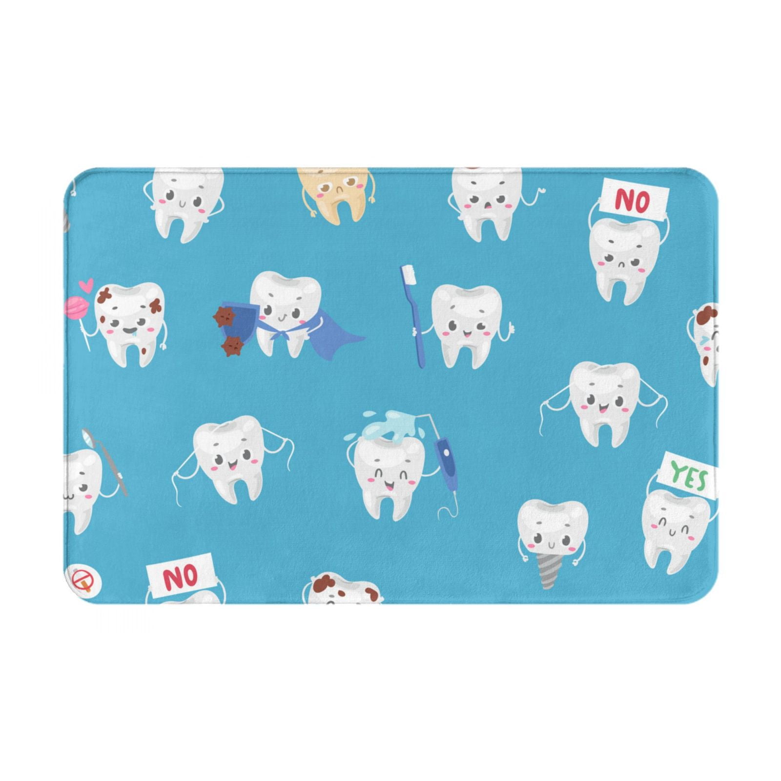 Disketp Cute Healthy Teeth Mat For Front Door Outside - Doormat Outdoor ...