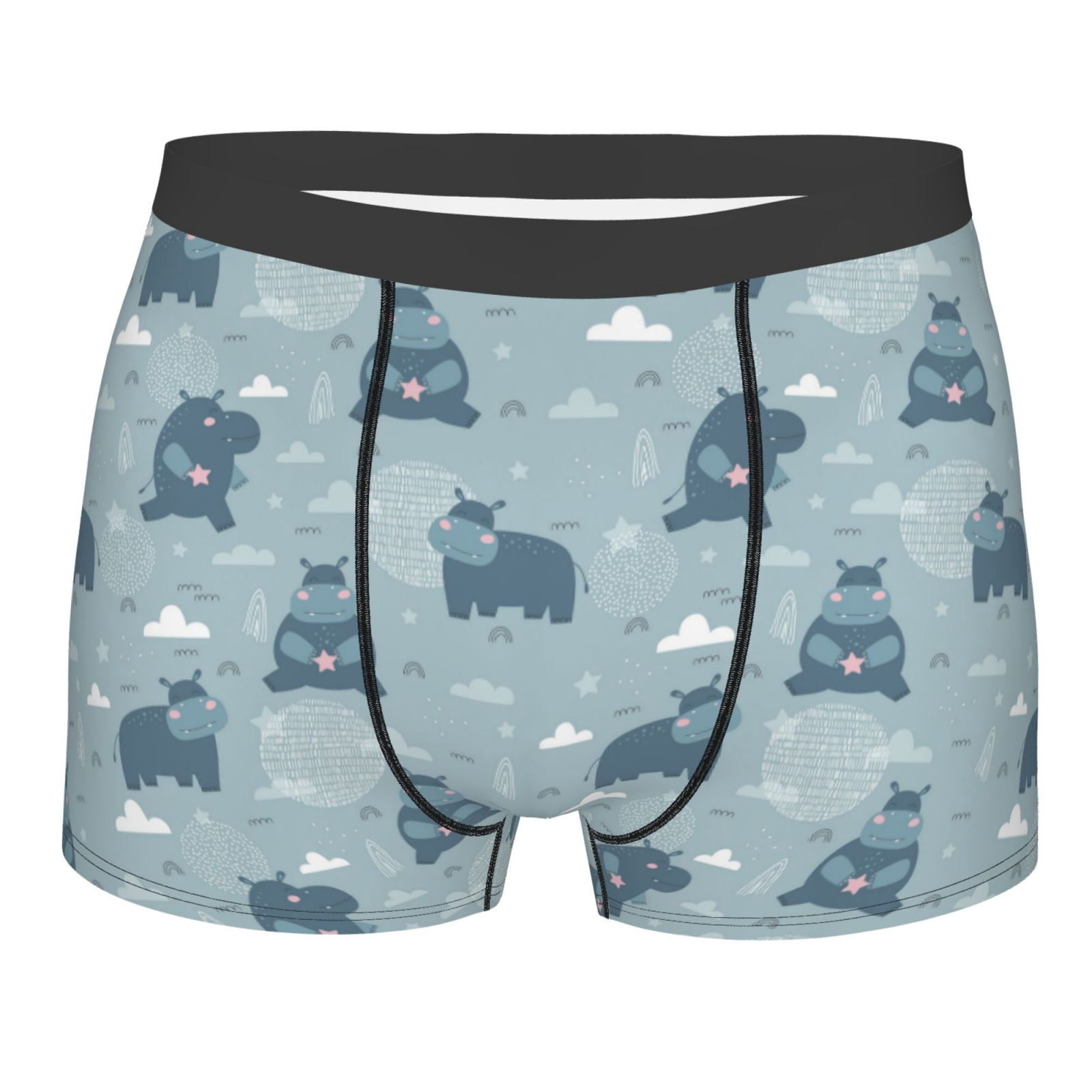 Disketp Cute Hippopotamus Men's Boxer Briefs,Soft and Breathable Cotton ...